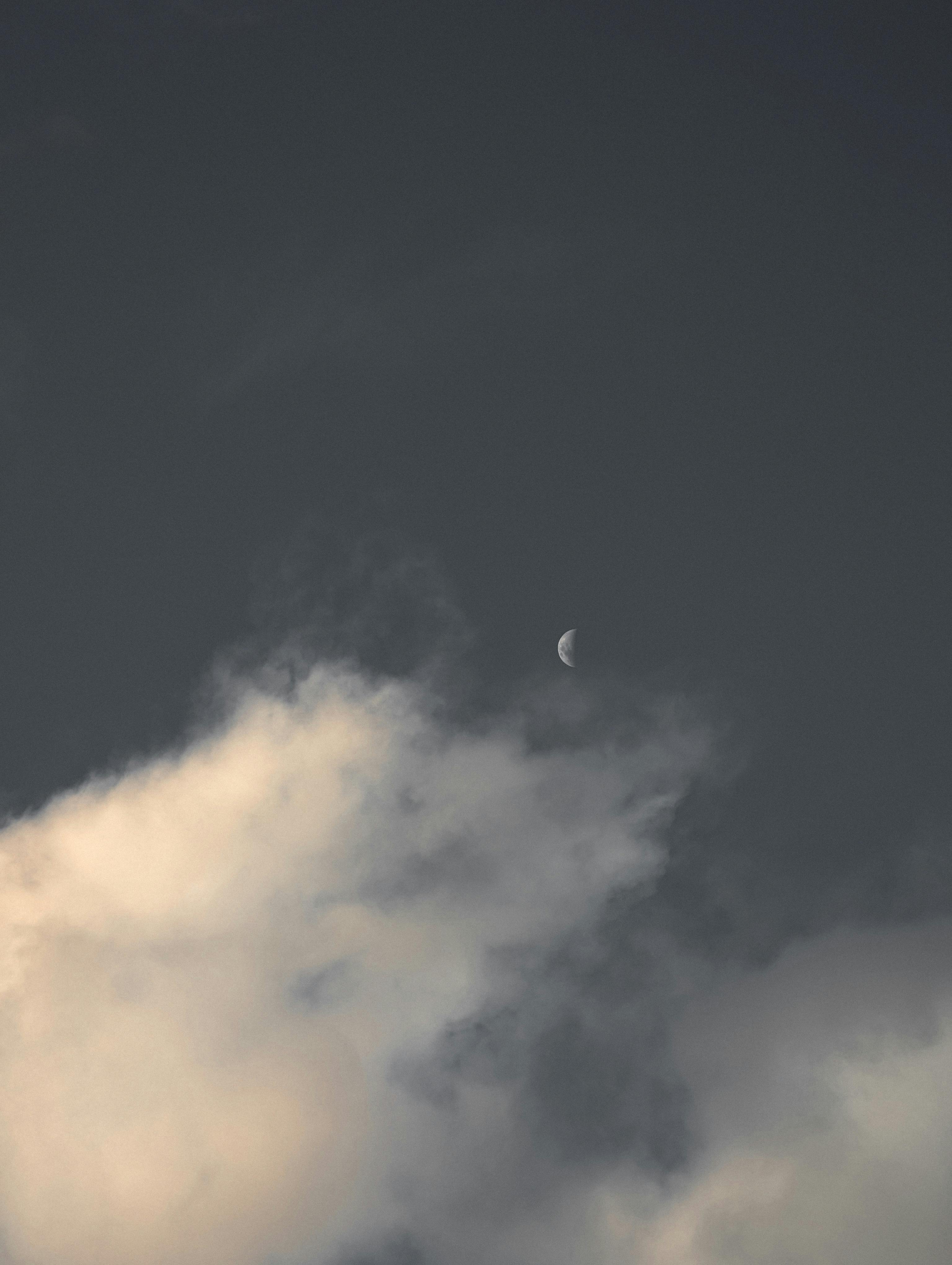 Crescent Moon Visible in Daylight · Free Stock Photo