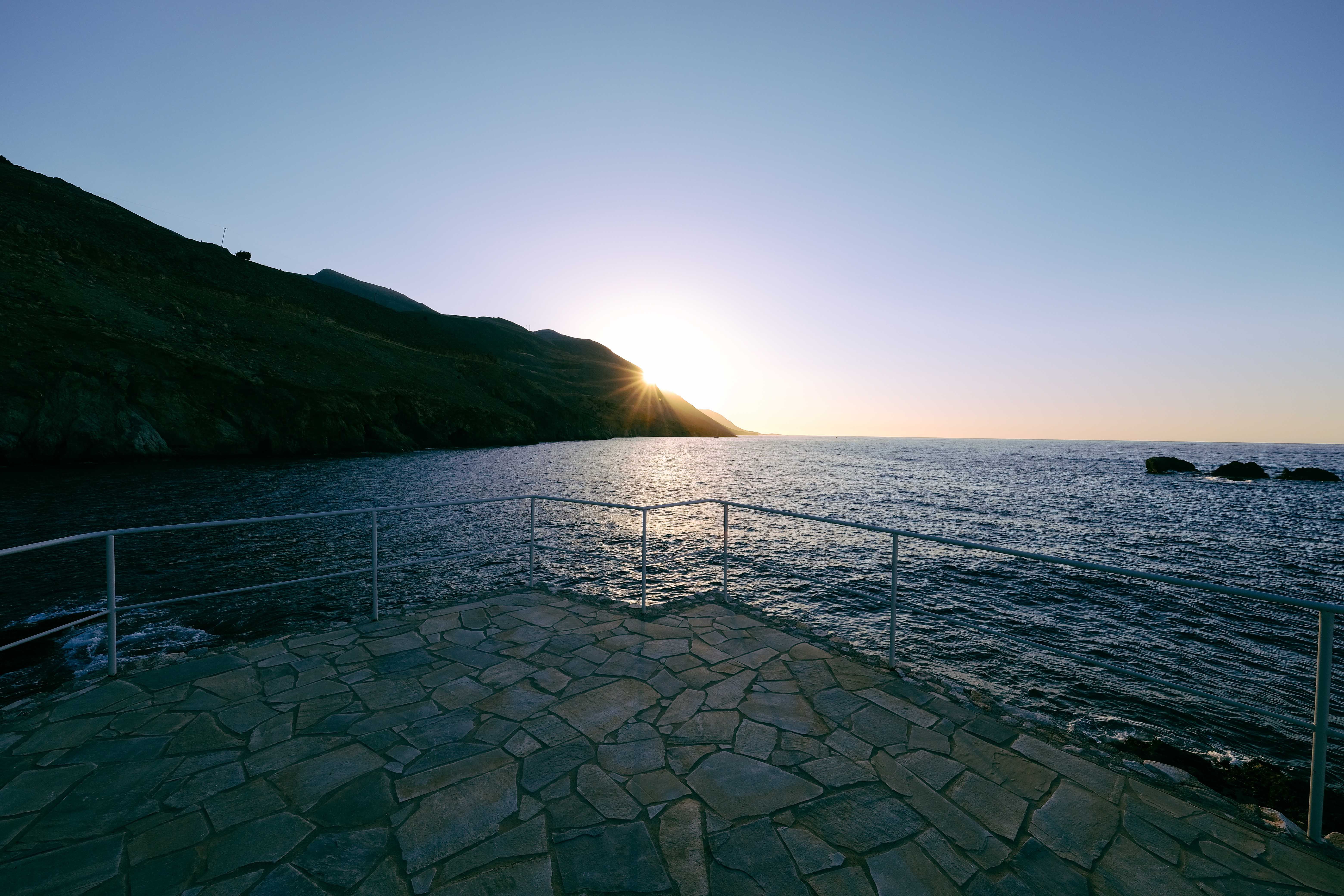 Terrace on Sea Shore at Sunset · Free Stock Photo