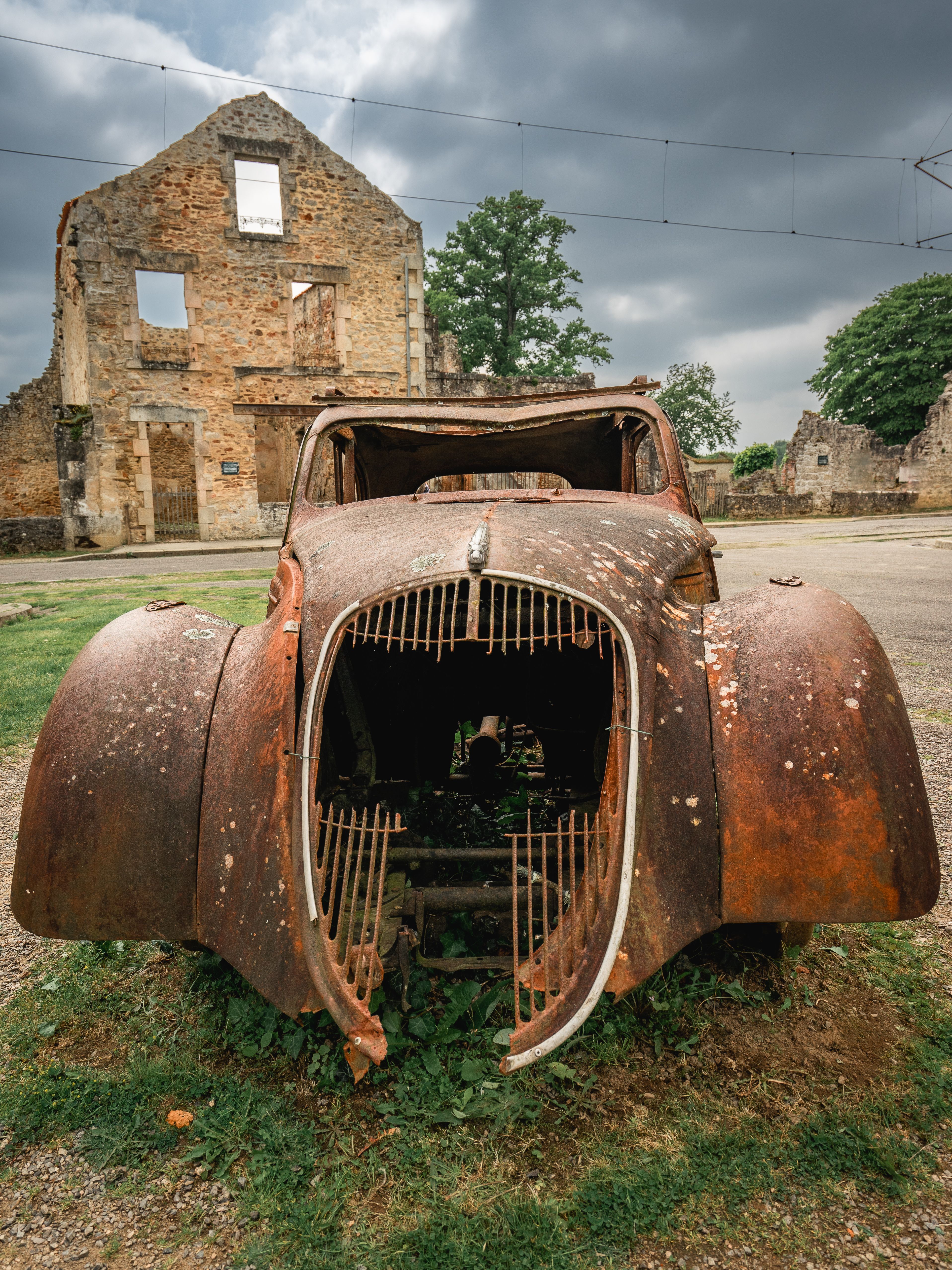Old rusty cars left behind in Oradour-sur-Gllane, France. · Free Stock ...