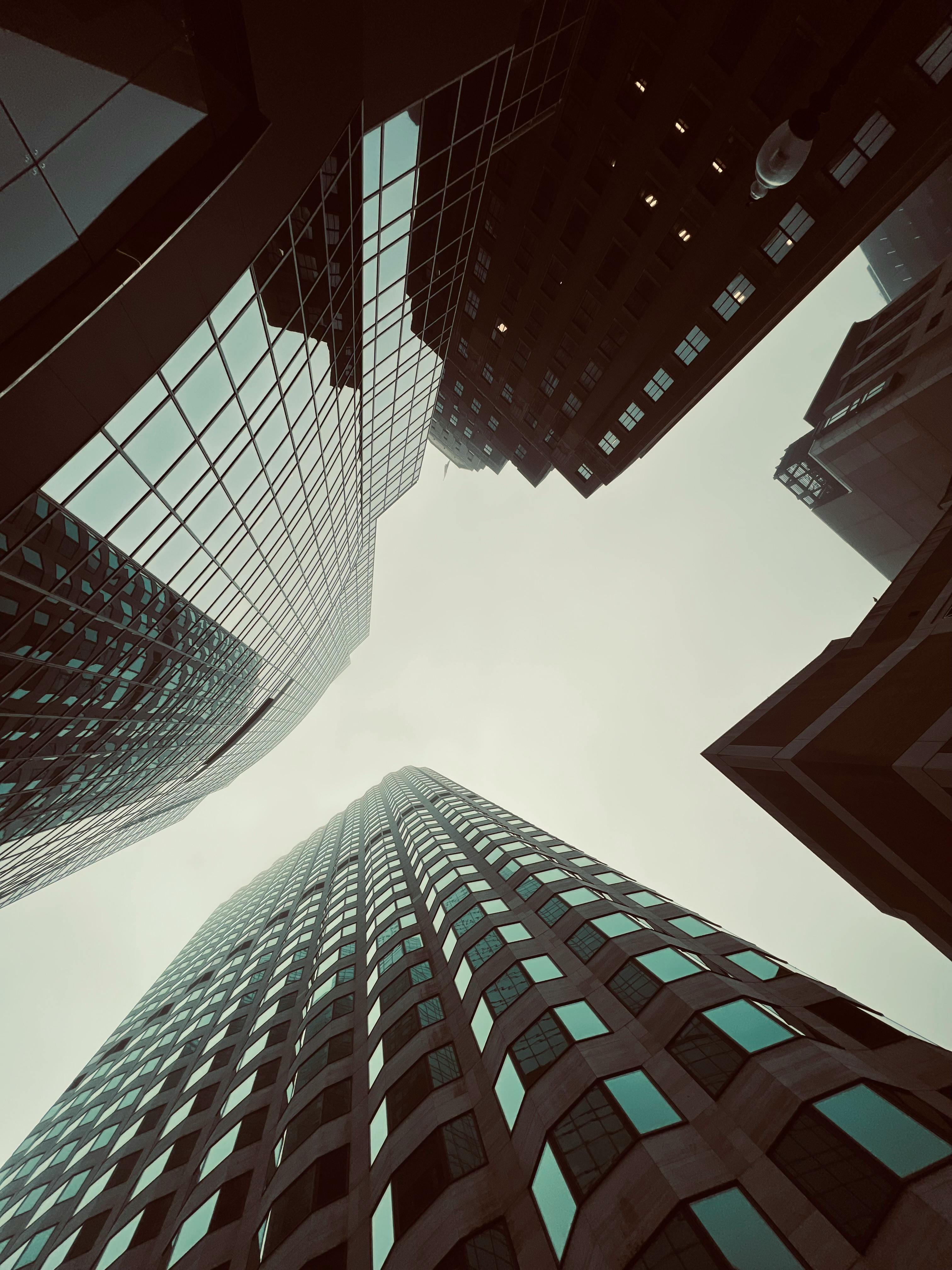 Upward View of City Skyscrapers · Free Stock Photo