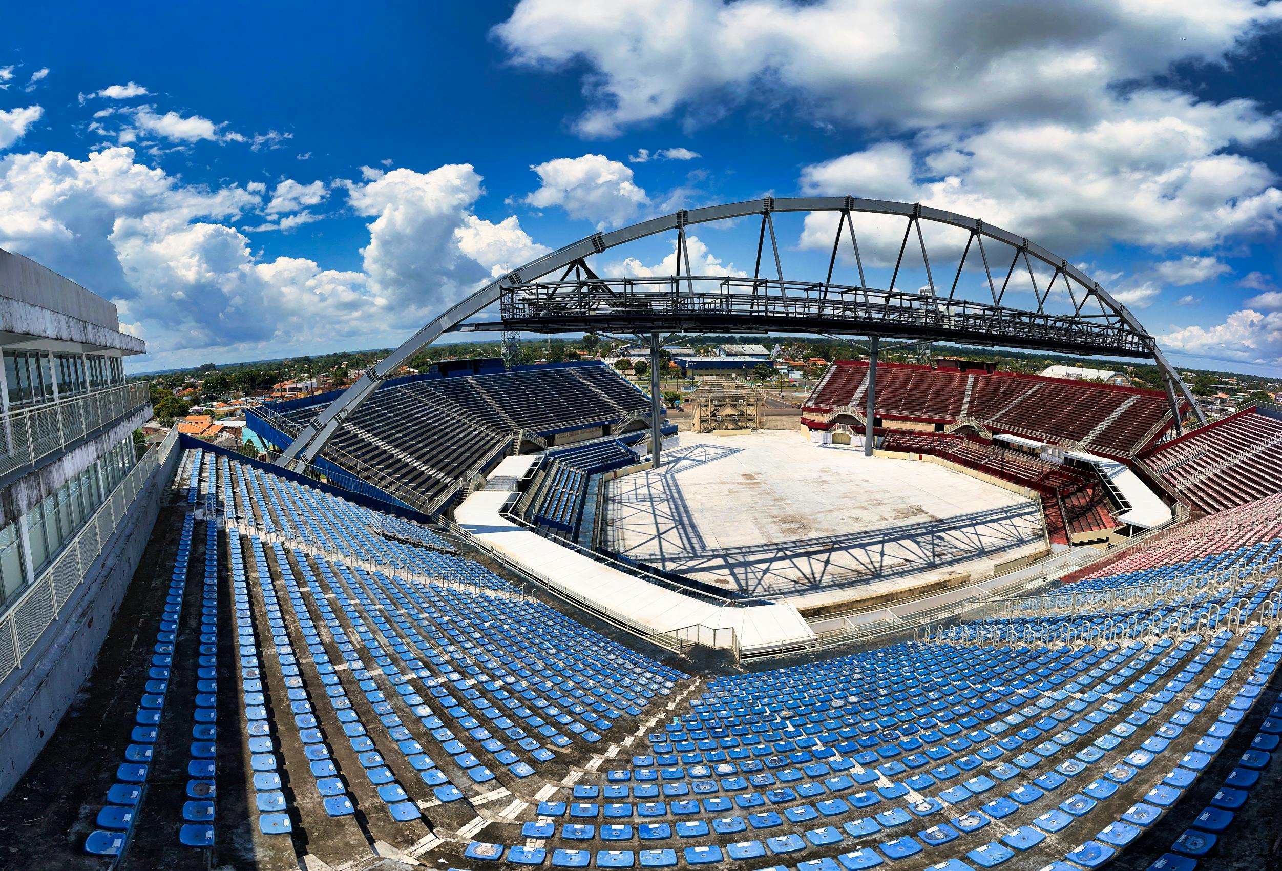 Empty Blue and Red Nike Open Arena · Free Stock Photo