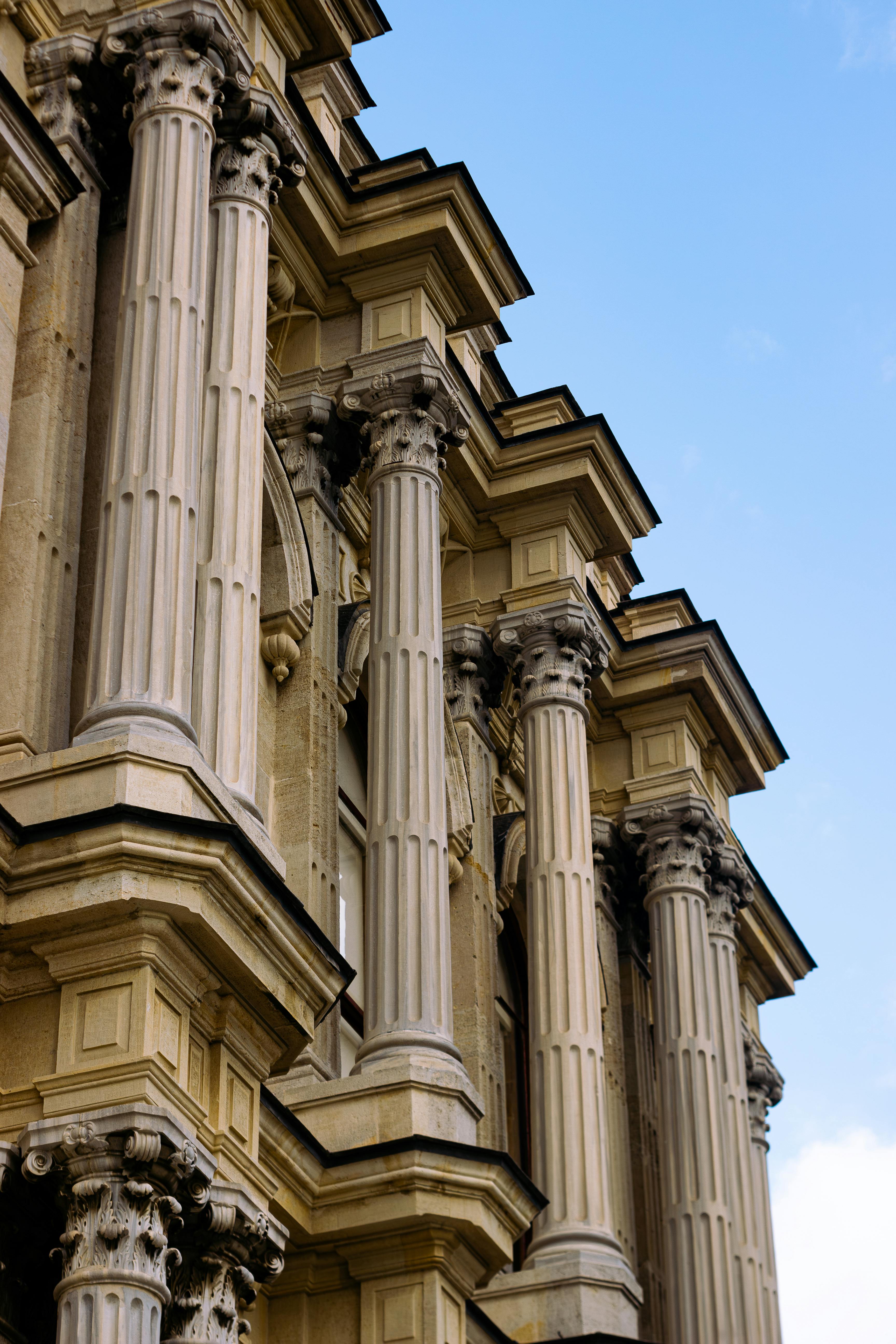 Columns on Building Wall · Free Stock Photo