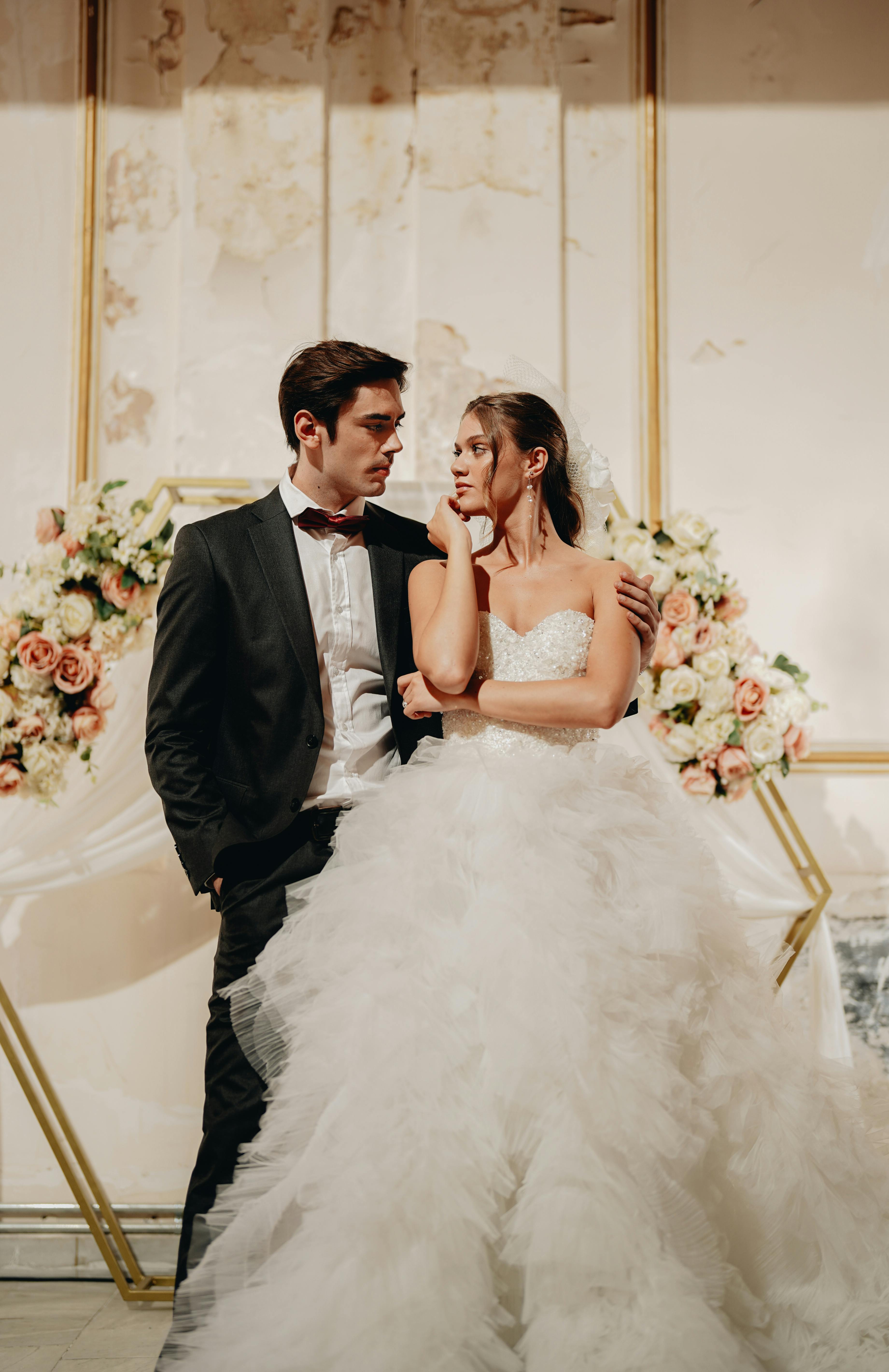 Newlyweds Standing Together · Free Stock Photo