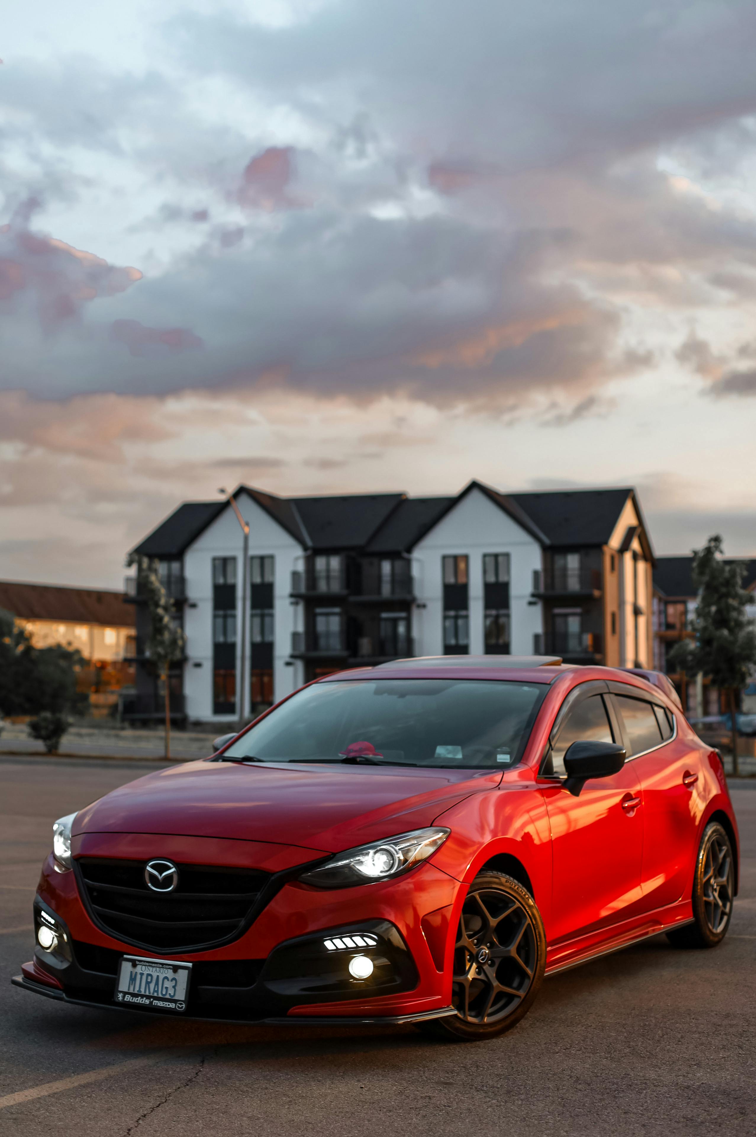 Back of Red Mazda 3 · Free Stock Photo
