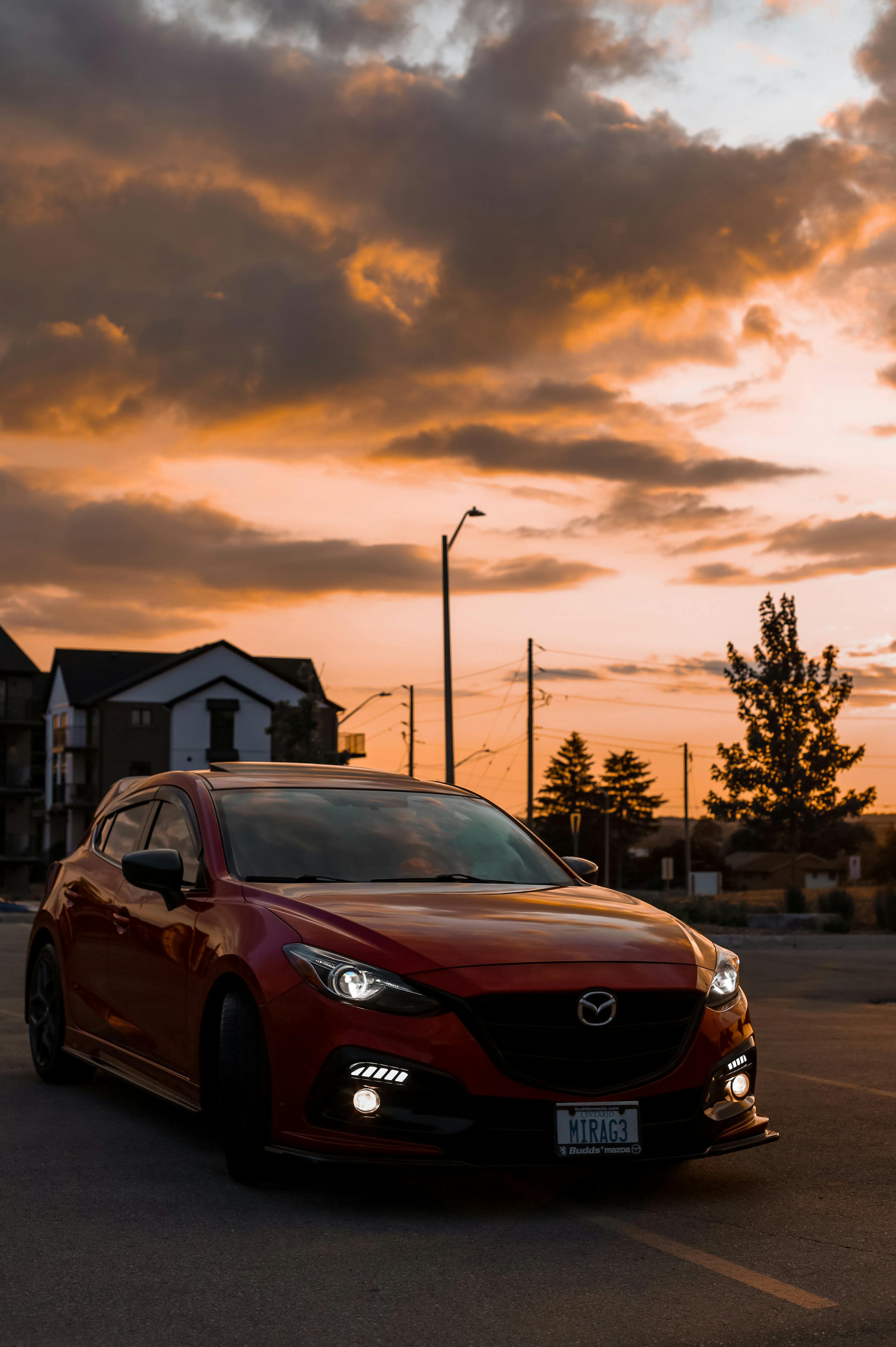 Back of Red Mazda 3 · Free Stock Photo