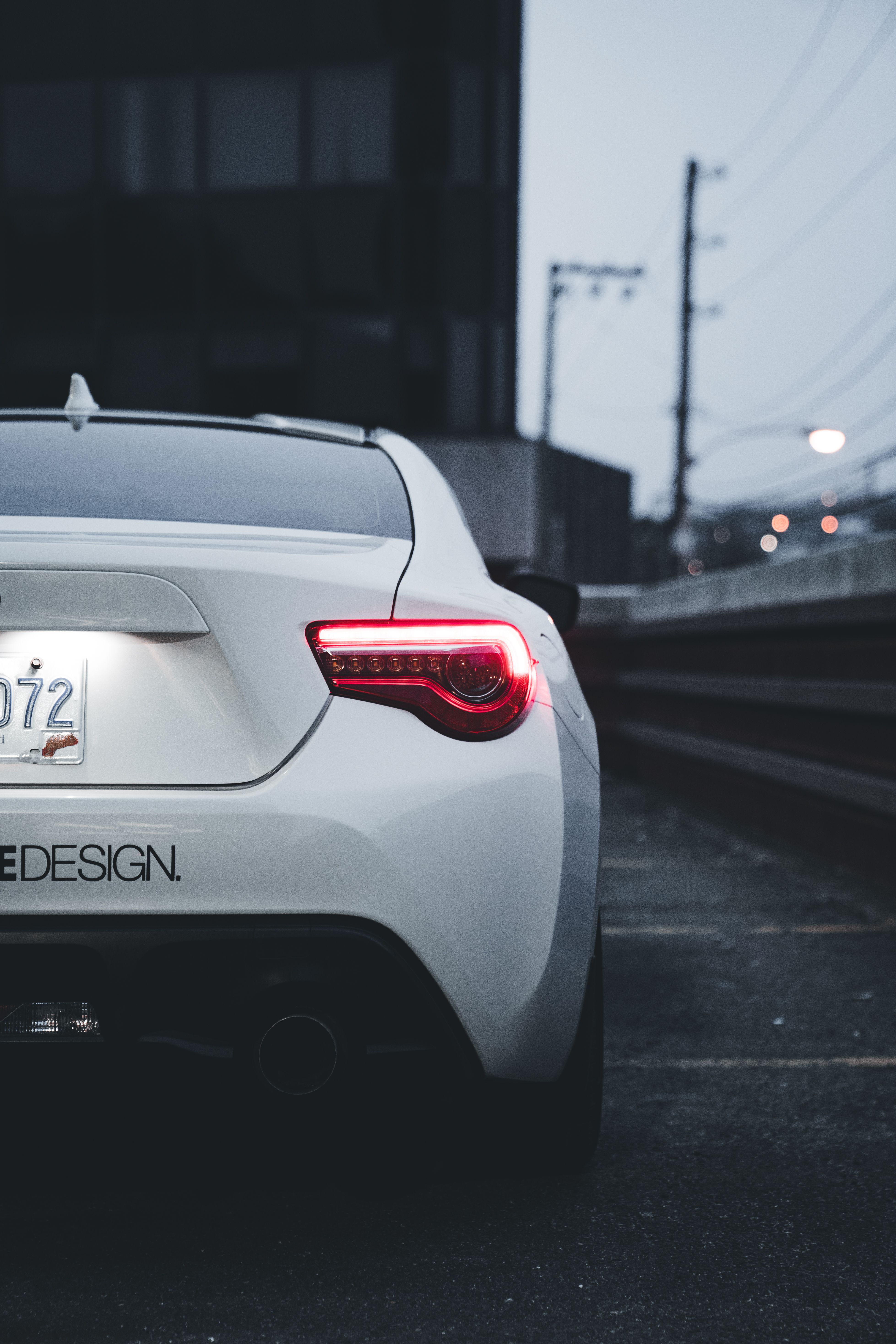 Toyota GT86 Standing with Taillights Lighted On · Free Stock Photo