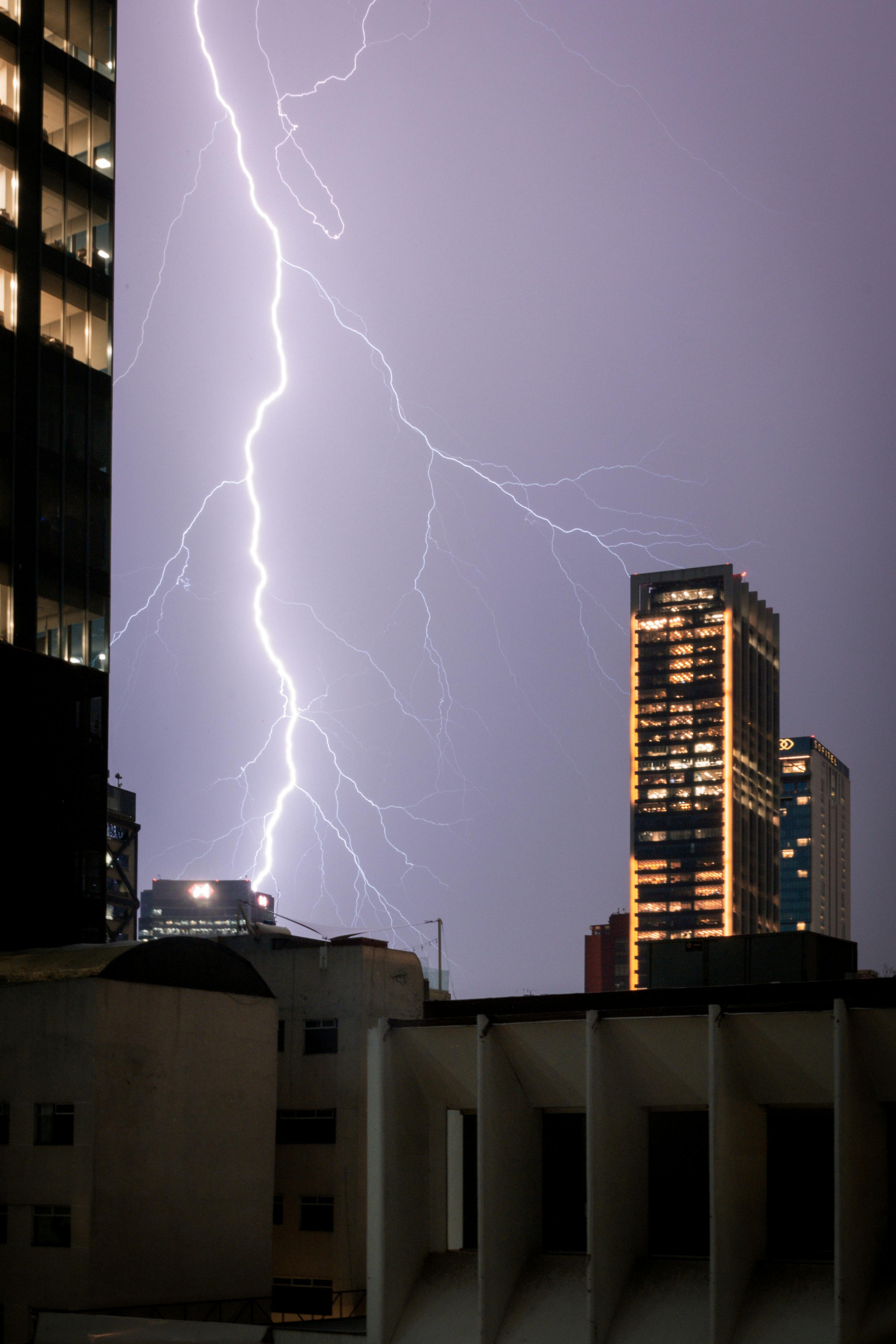Lightning over Buildings · Free Stock Photo