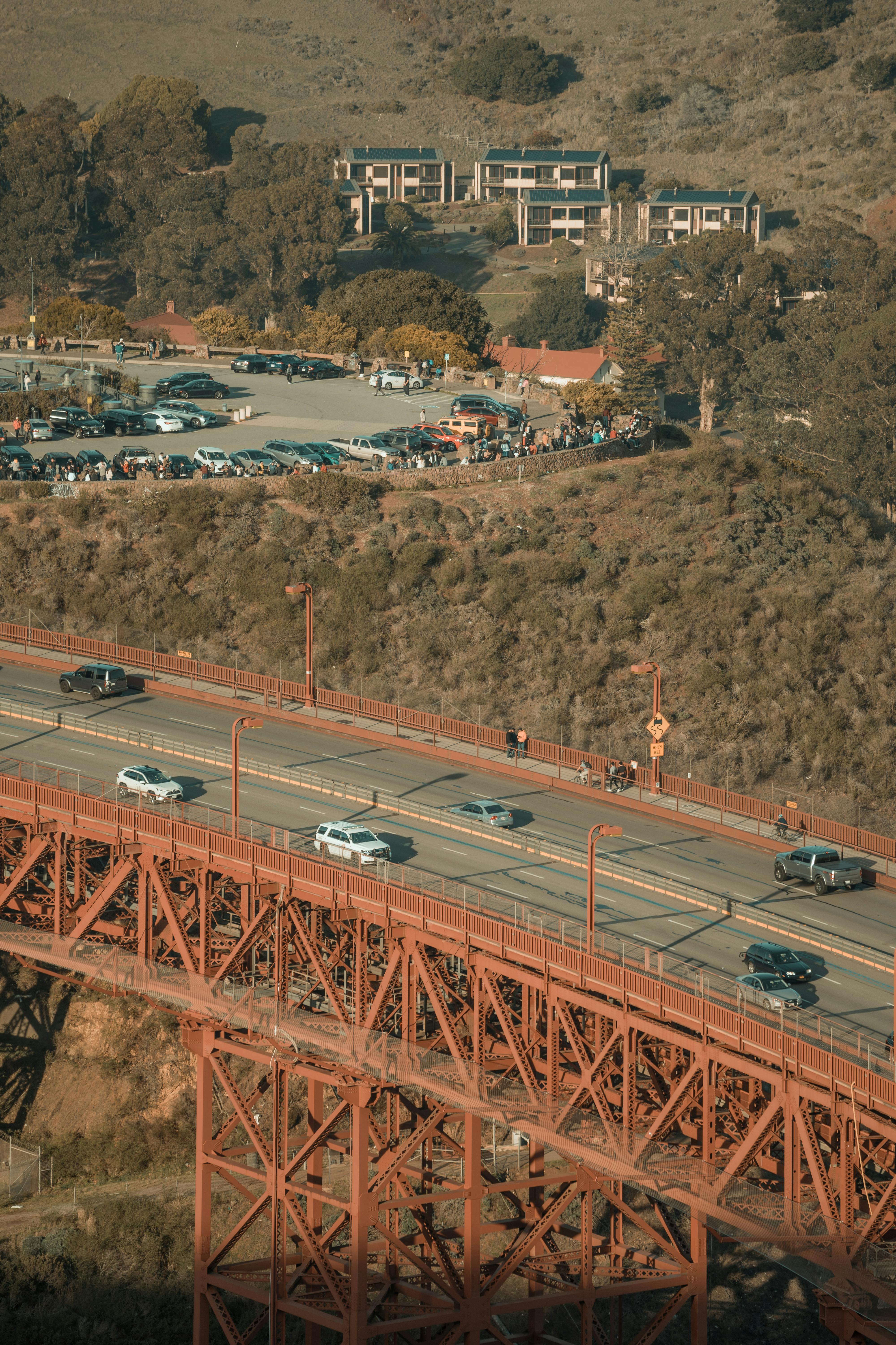 A view of the golden gate bridge from above · Free Stock Photo