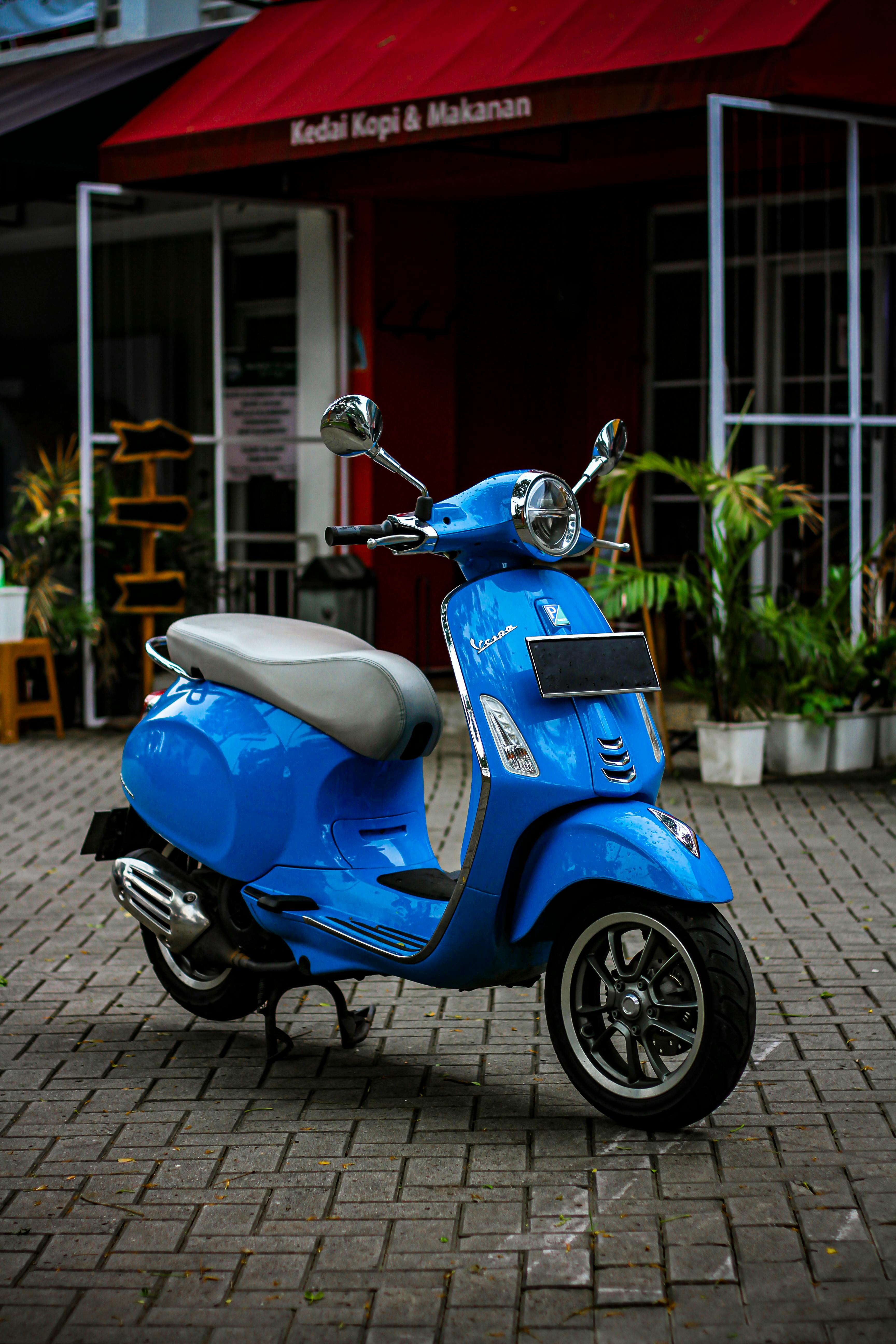 Blue Motor Scooter Px 80 X · Free Stock Photo