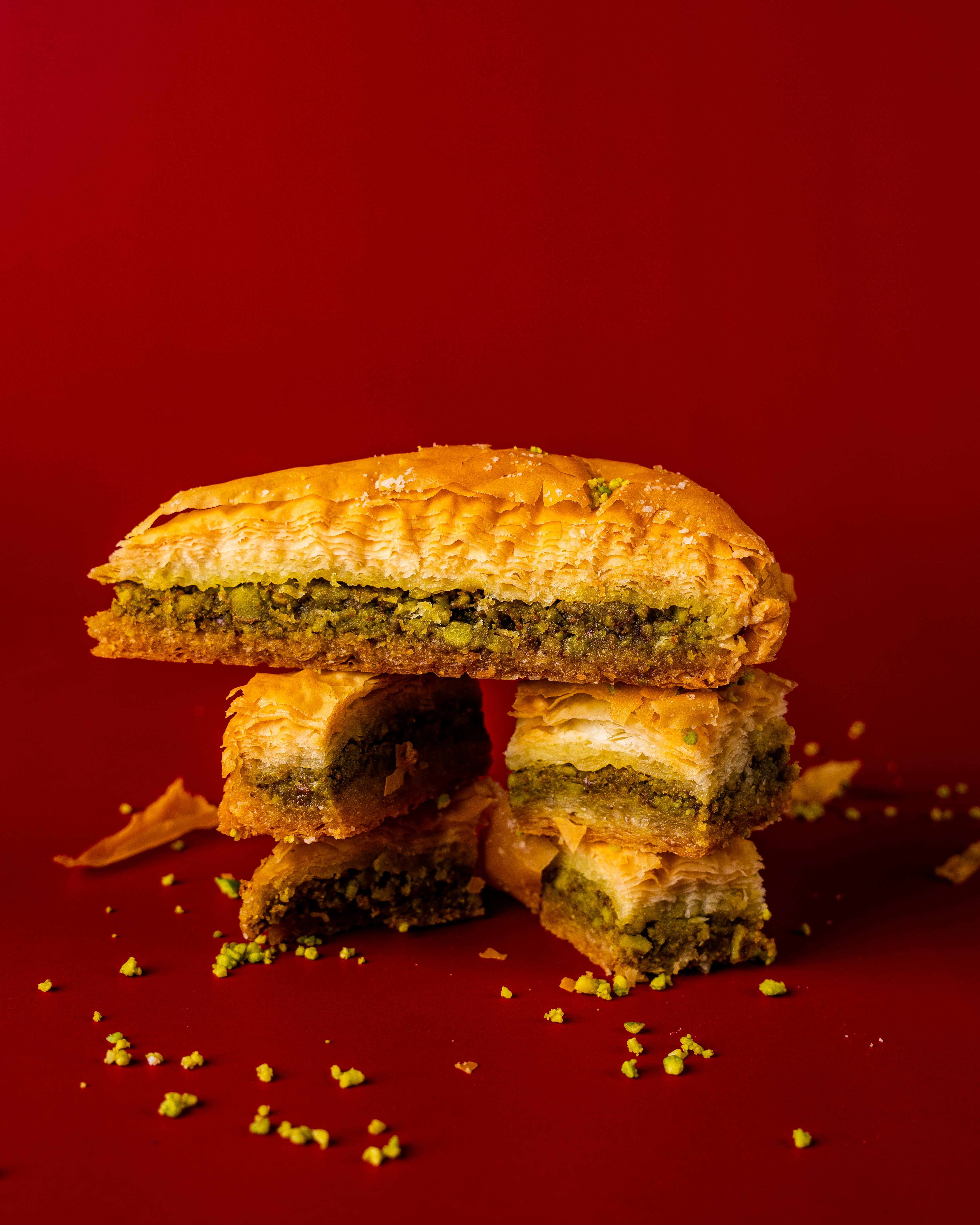 Close-up of Baklava Cut in Pieces · Free Stock Photo