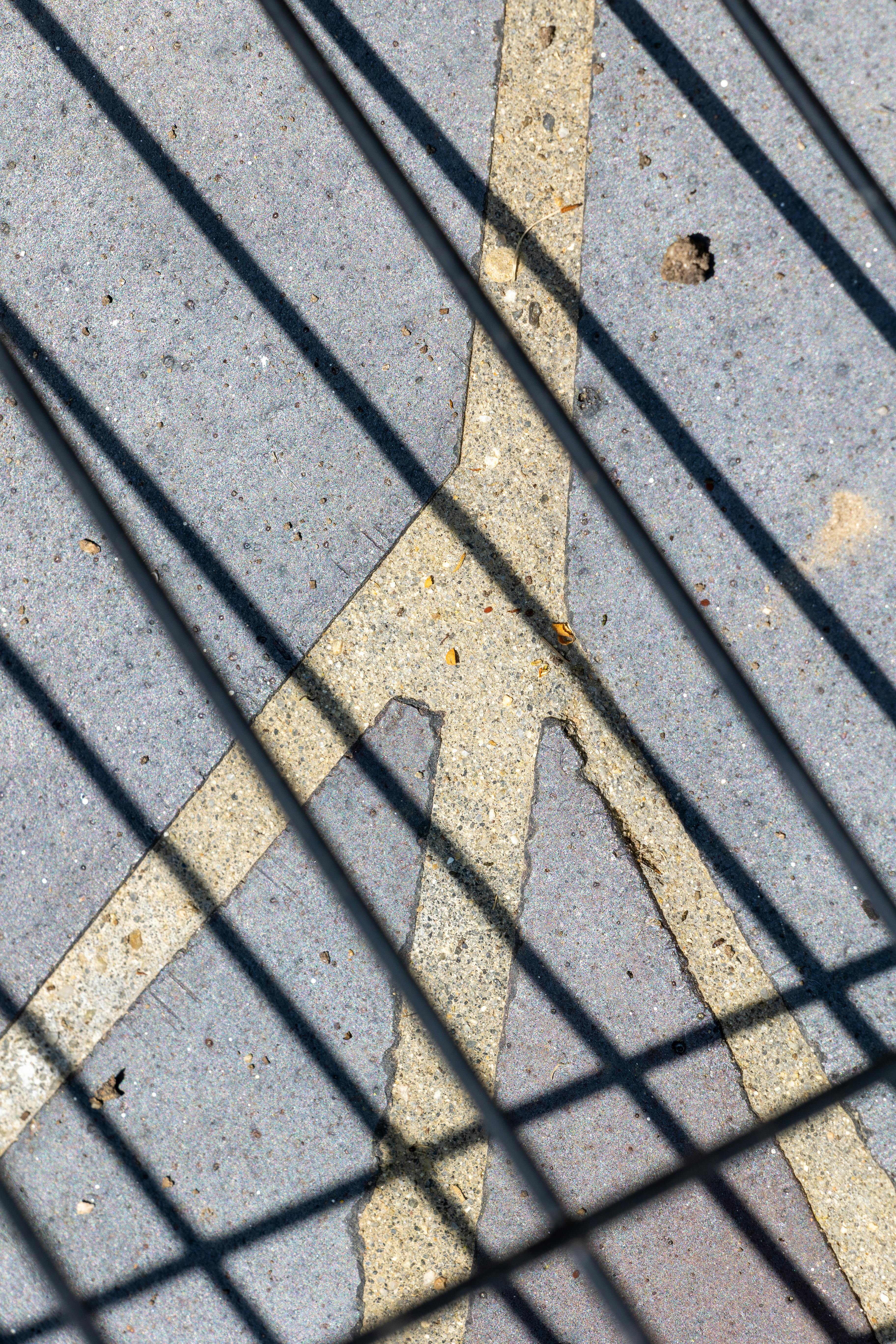 Shadow of Lines on Sidewalk · Free Stock Photo
