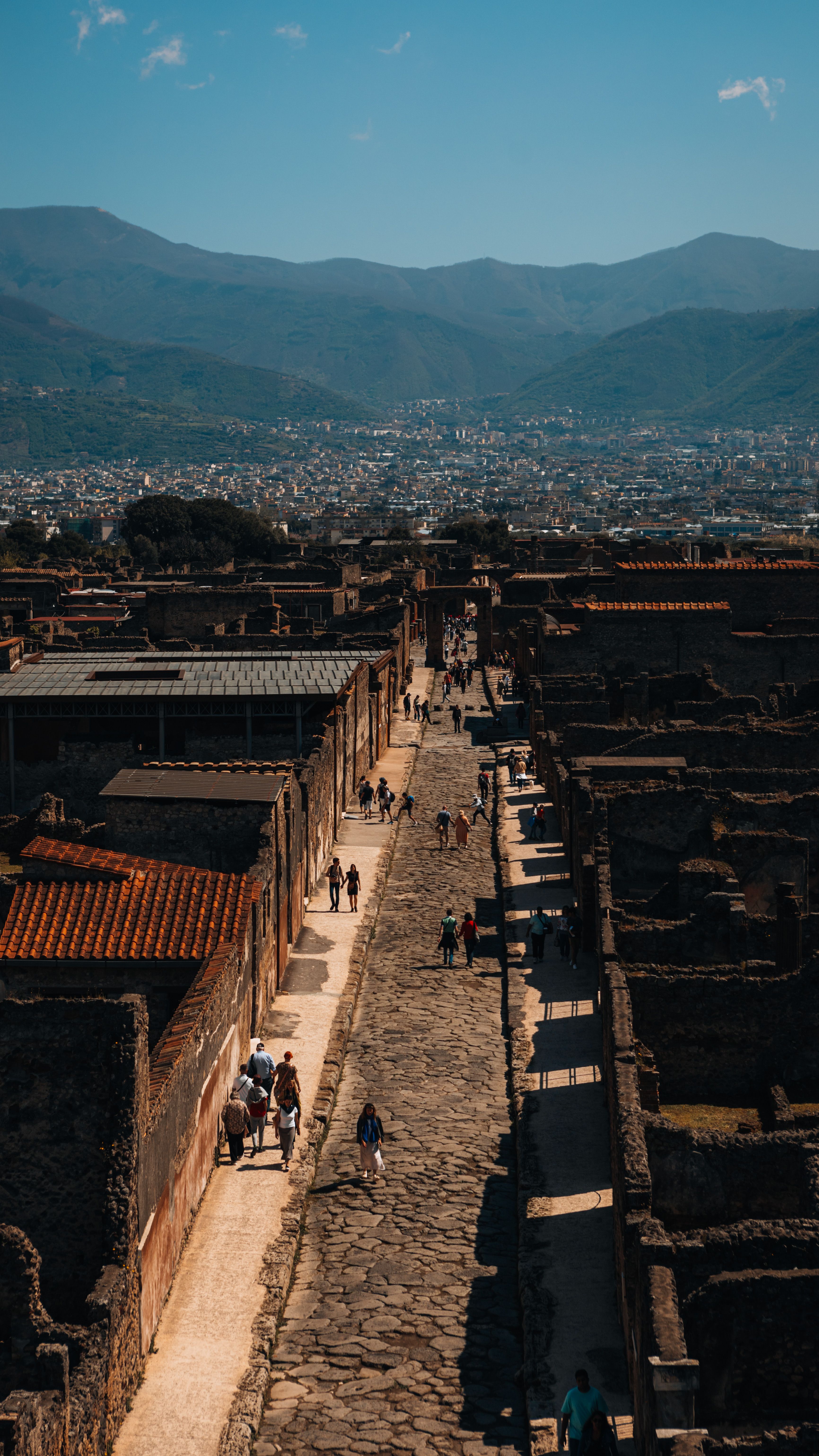 Aerial View of the Archaeological Site of Pompeii in Italy · Free Stock ...