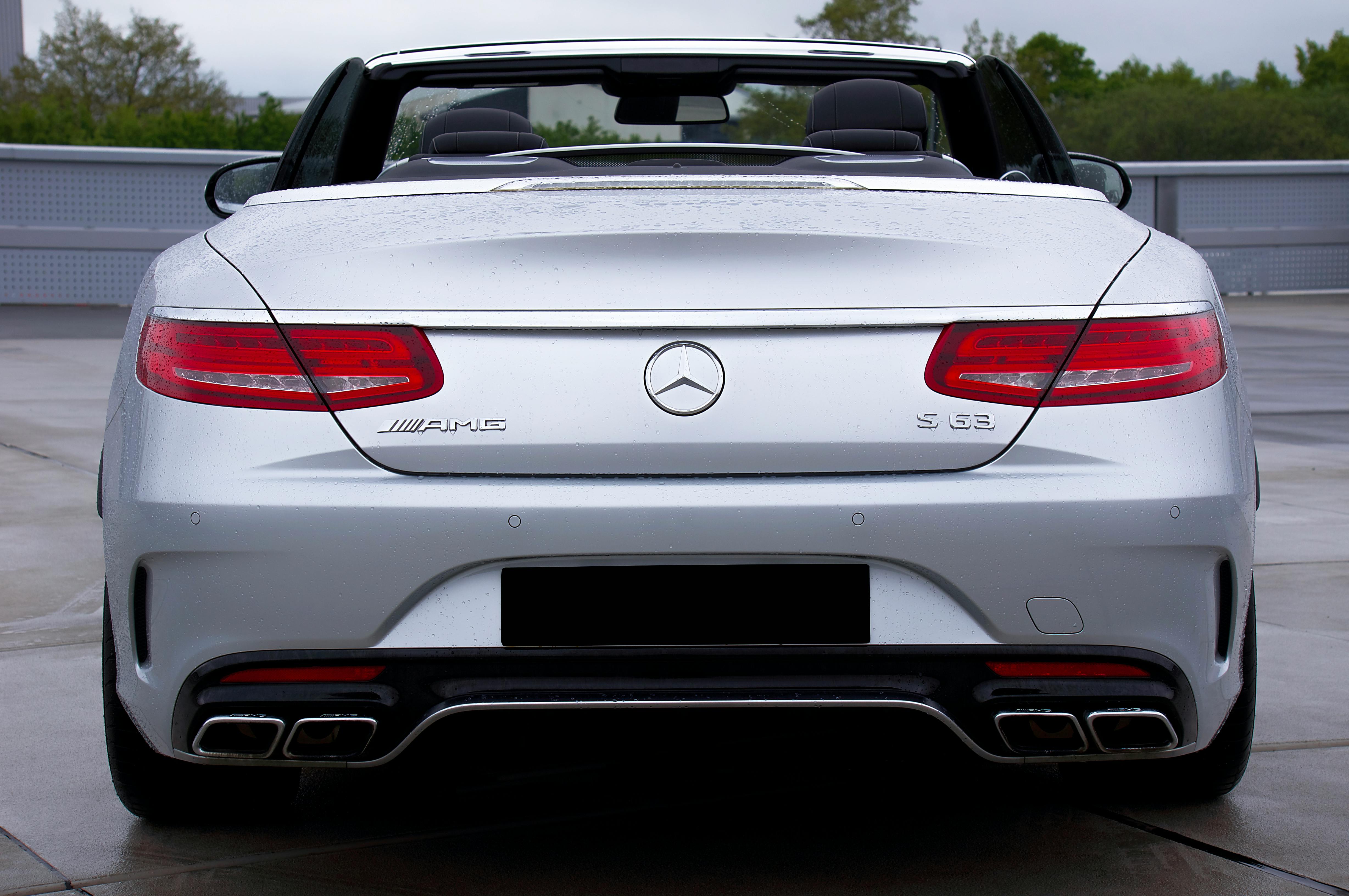 Back View of a Mercedes-Benz Cabriolet · Free Stock Photo