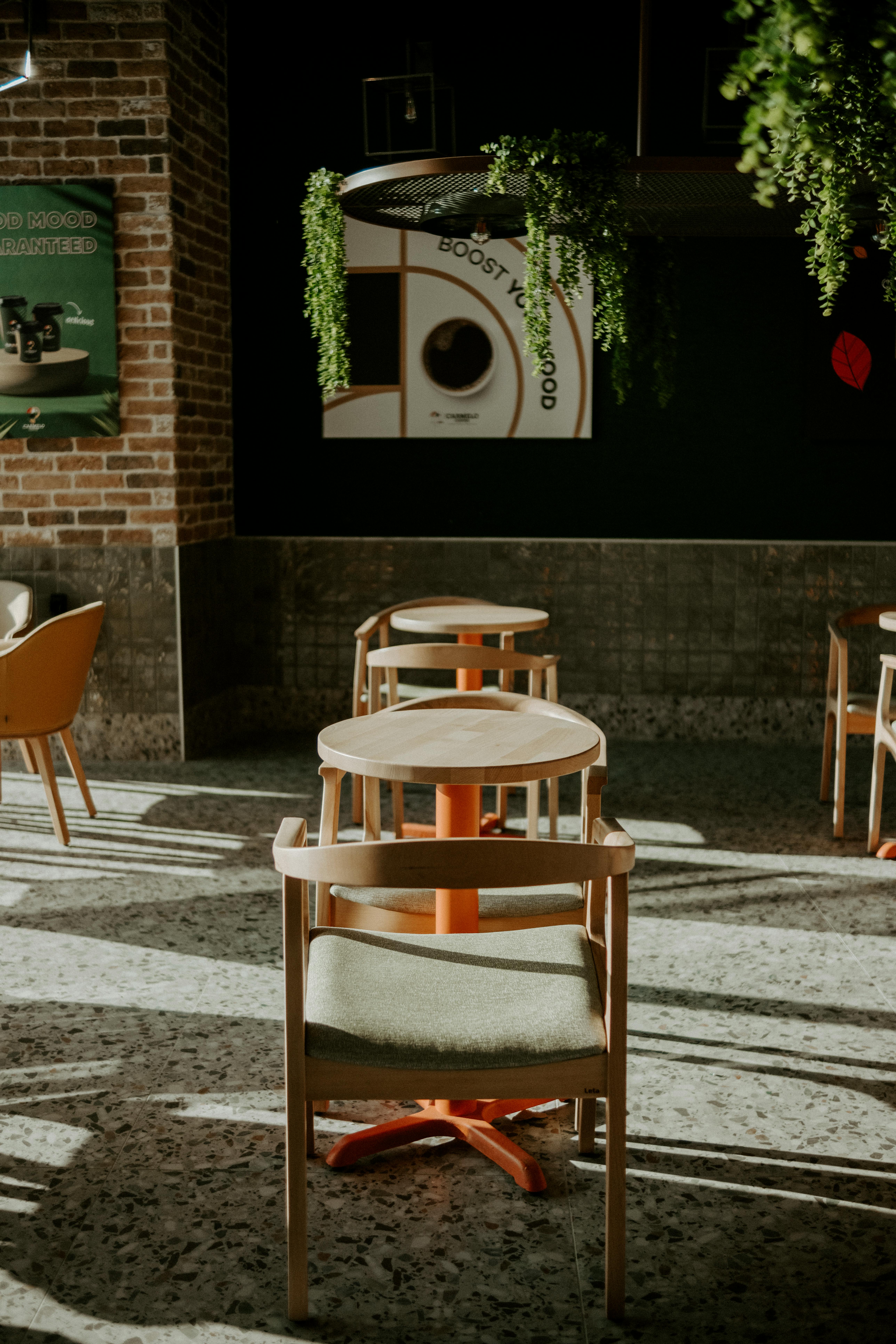 Restaurant Chairs and Tables on Pavement · Free Stock Photo