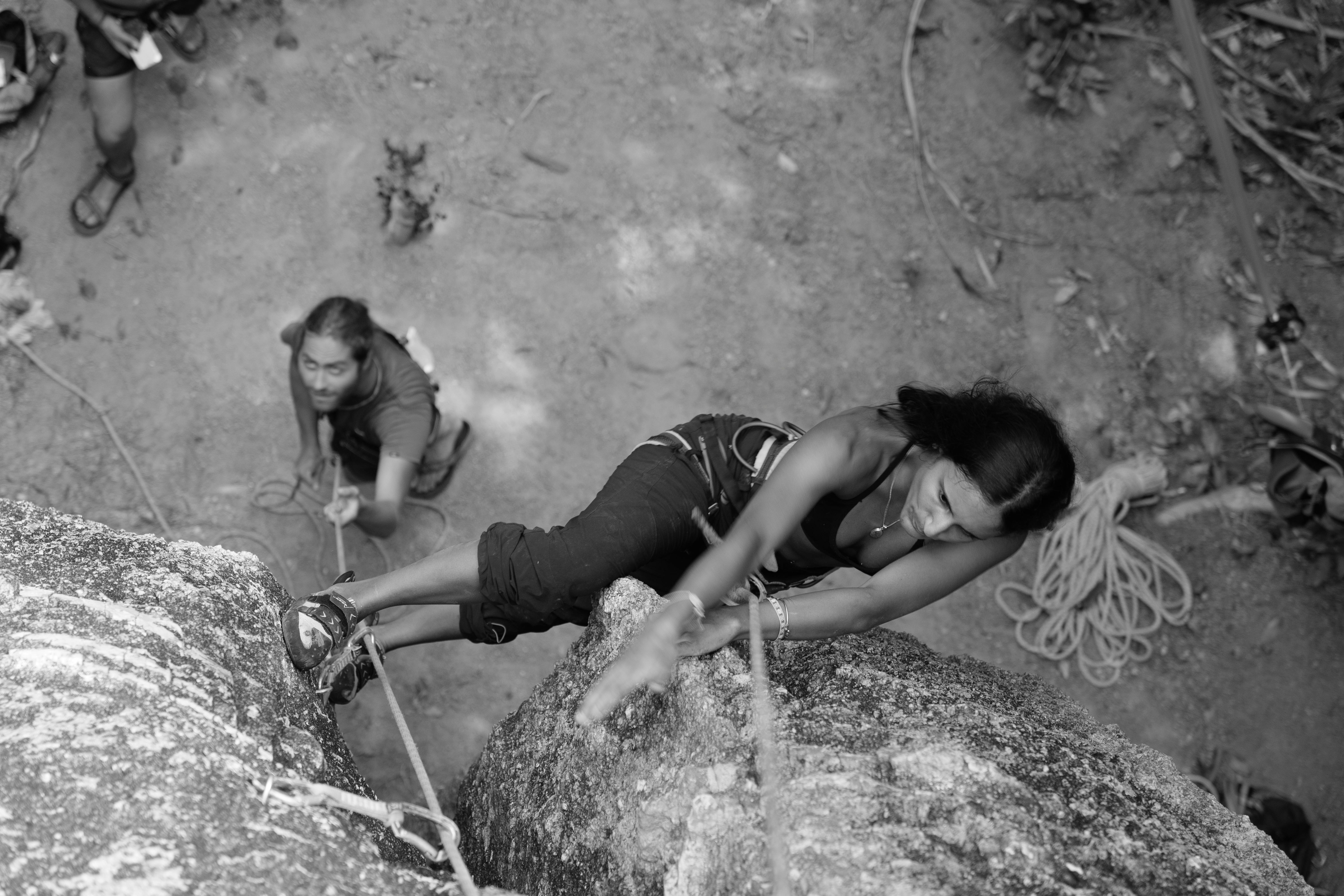 Person Climbing on Rock Mountain · Free Stock Photo