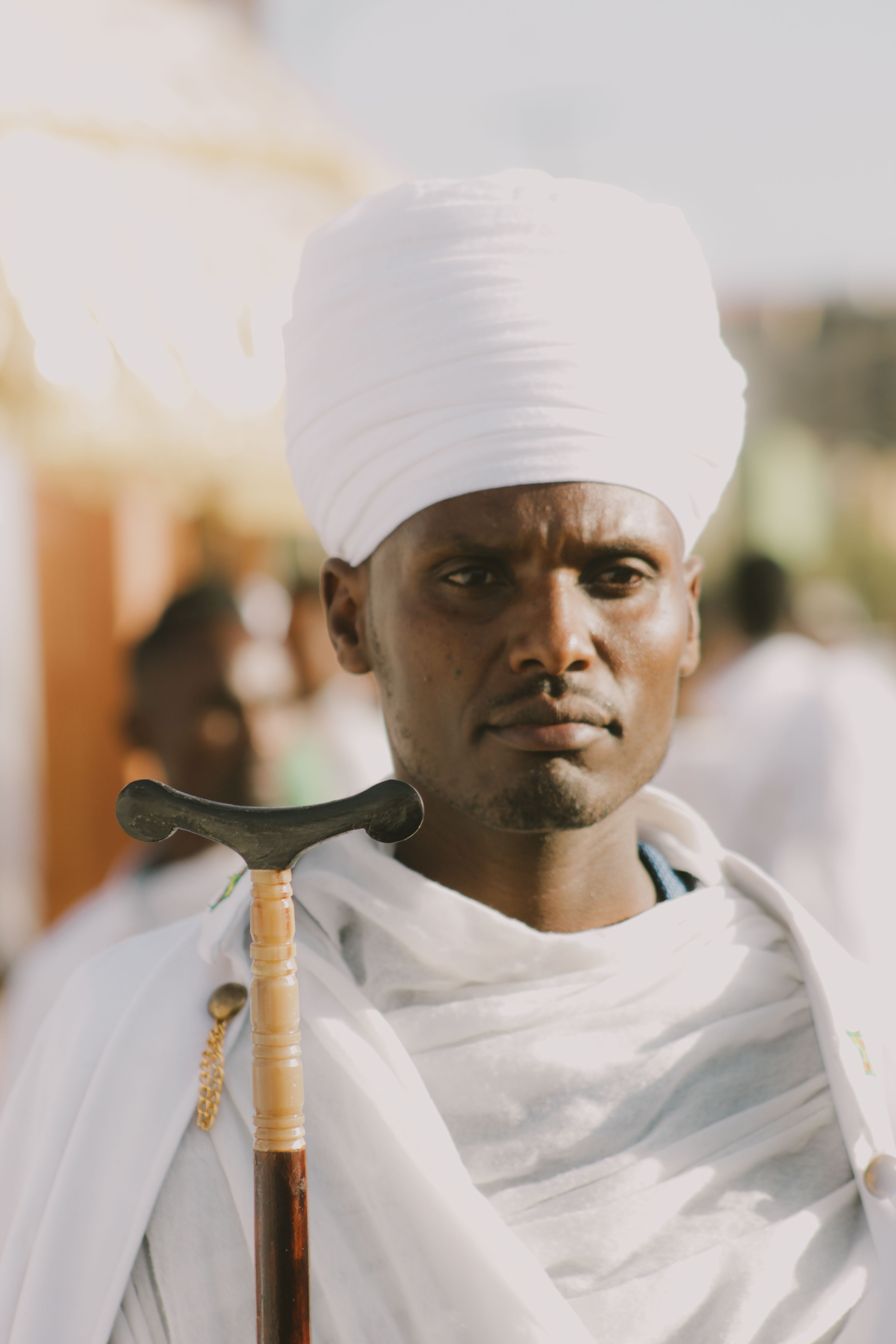 Portrait of Man in White Turban and Traditional Clothing · Free Stock Photo