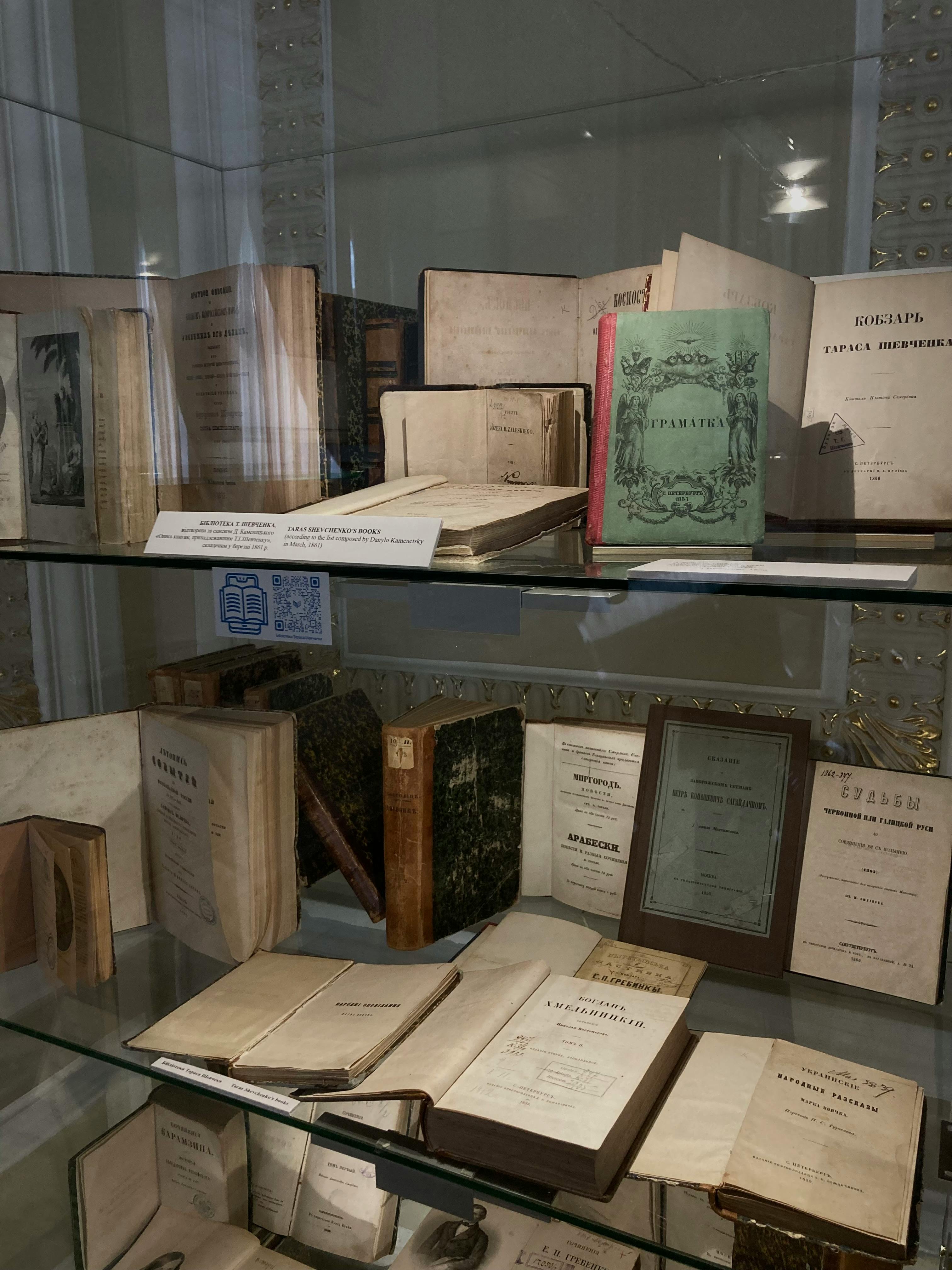 Antique Books in a Glass Cabinet in a Museum · Free Stock Photo