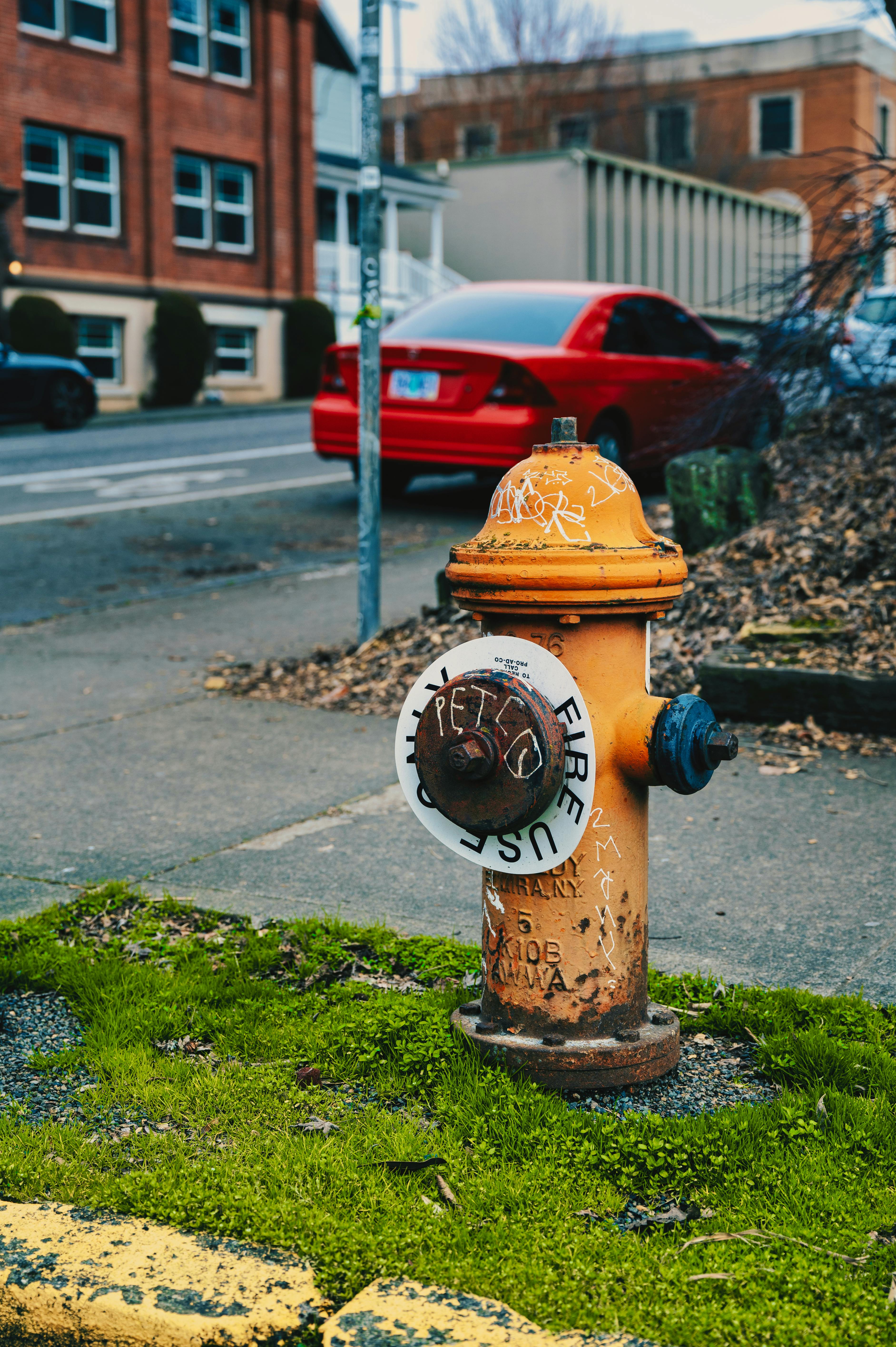 Fire Hydrant near Street in Town · Free Stock Photo