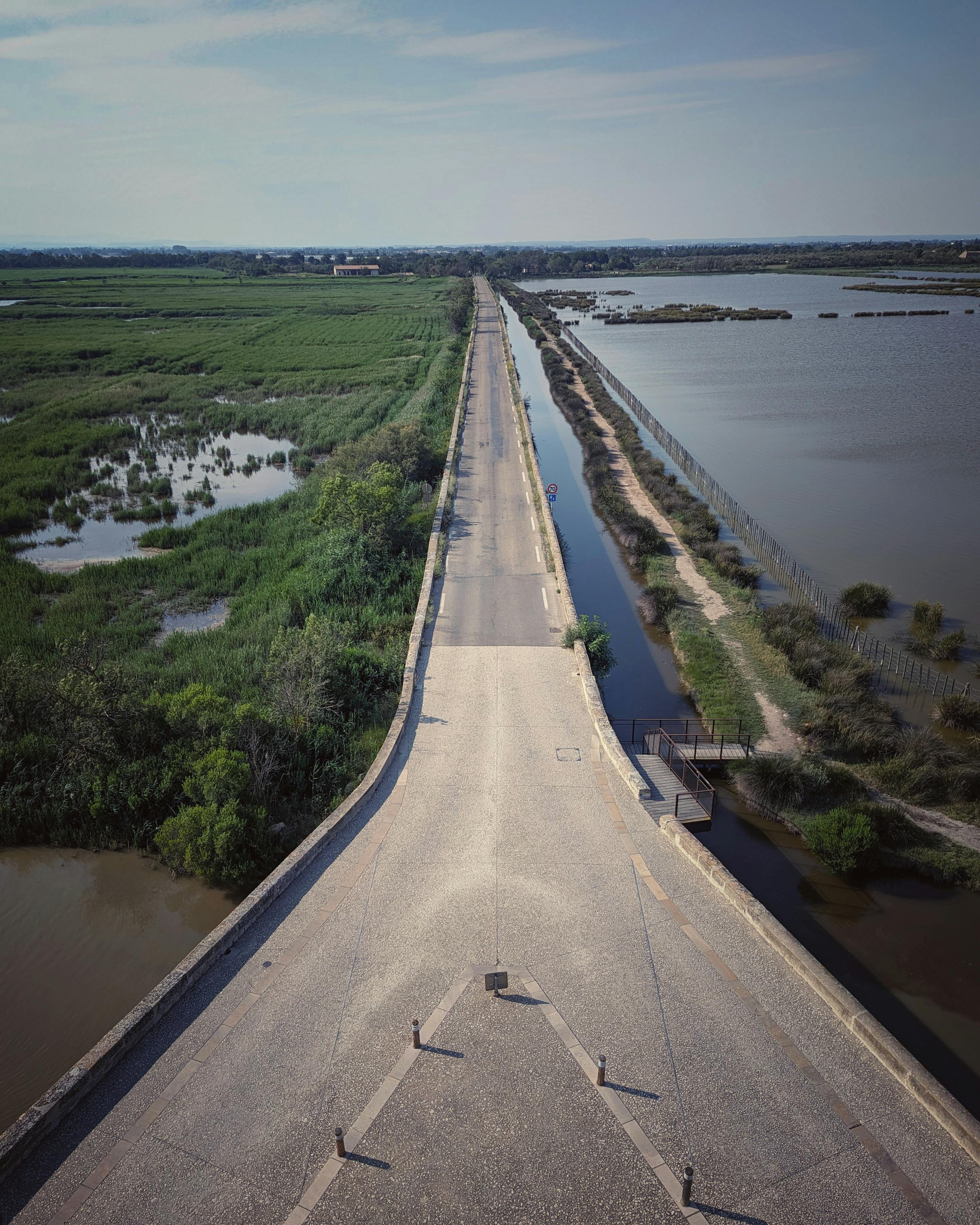 Landscape with a Marsh and an Asphalt Road in Perspective · Free Stock ...