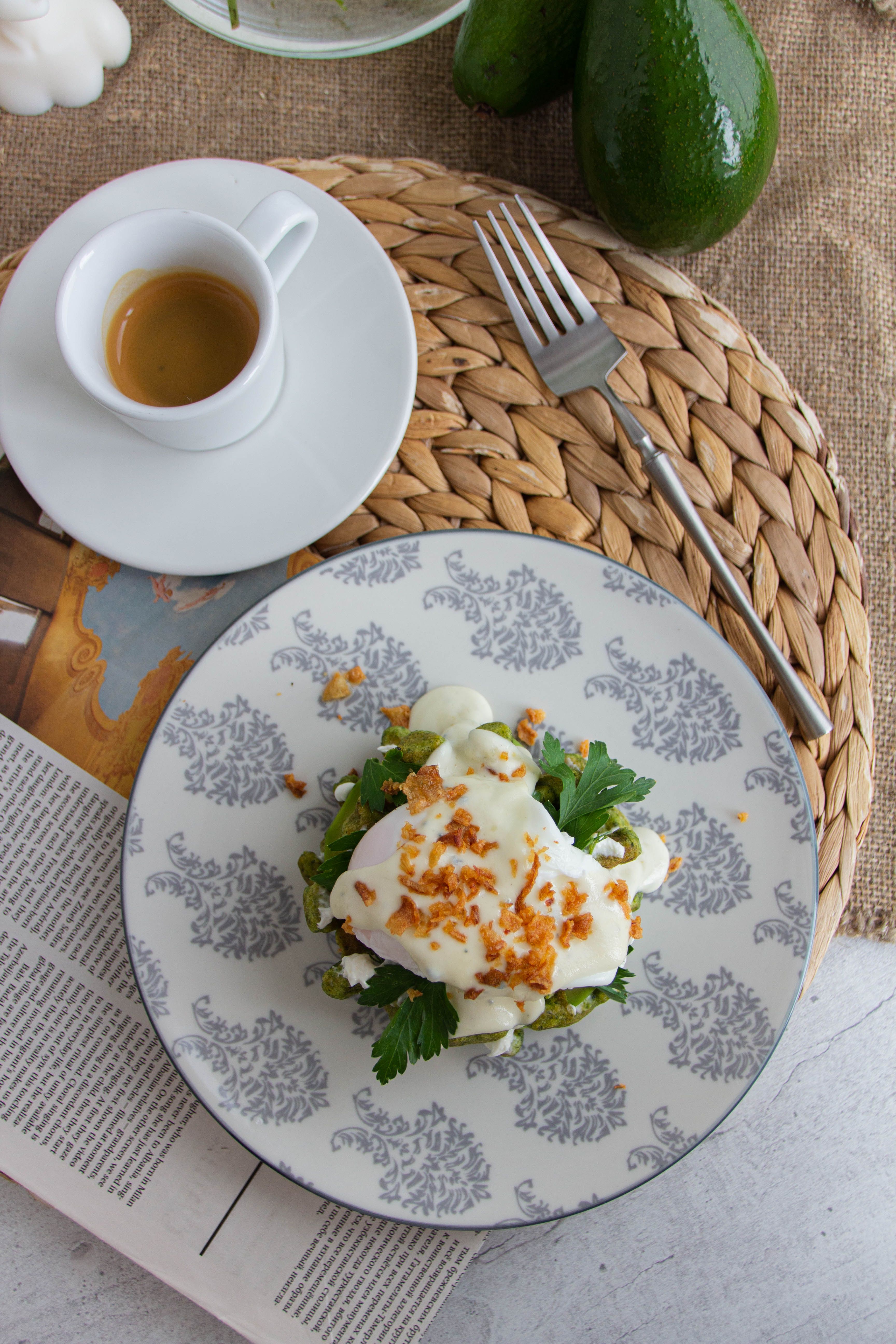 Top View of Nutritious Foods on Porcelain Tableware · Free Stock Photo