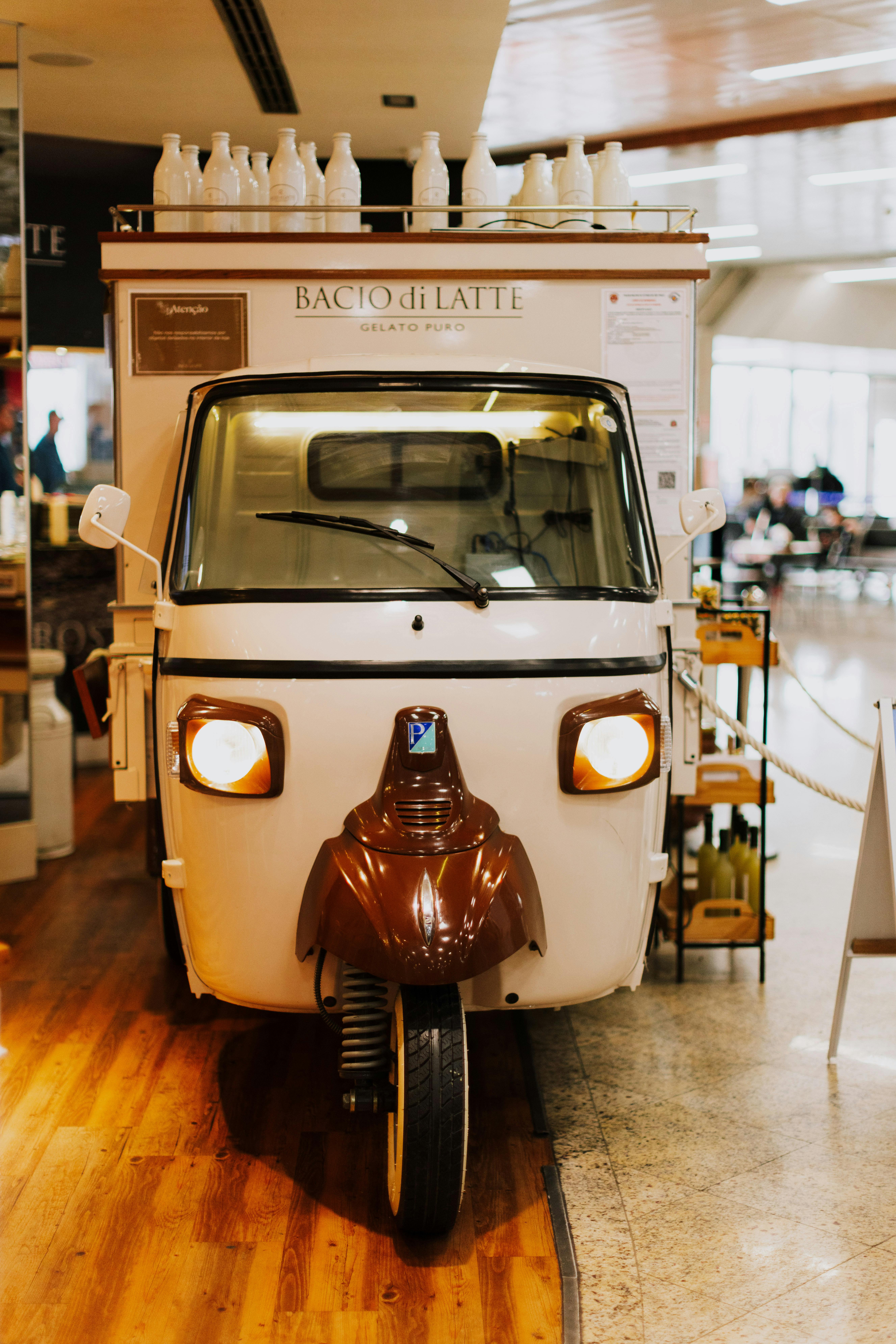 Three-wheeled Motor Scooter Used as Cafe · Free Stock Photo