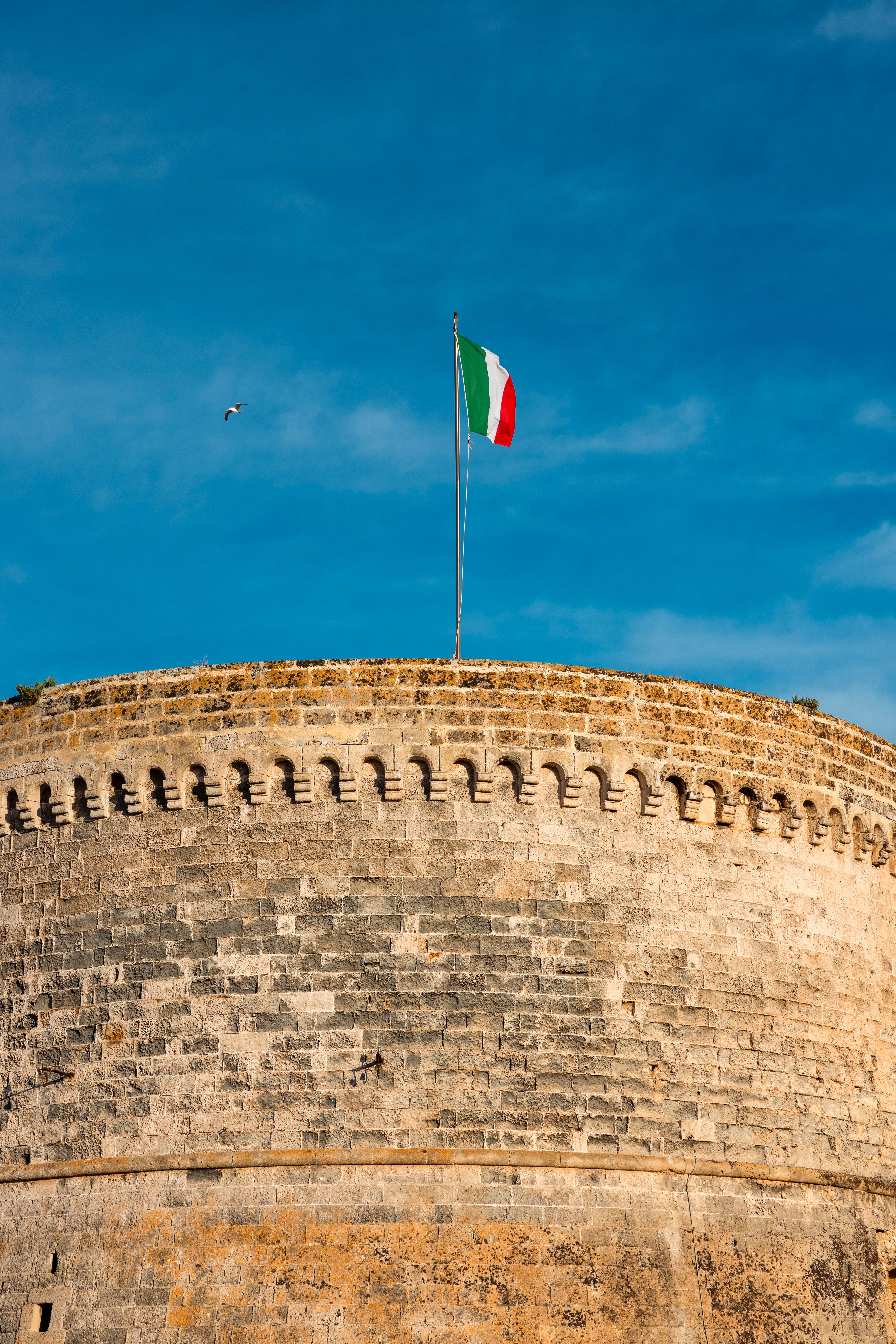 Flag of Italy on Castle Tower · Free Stock Photo