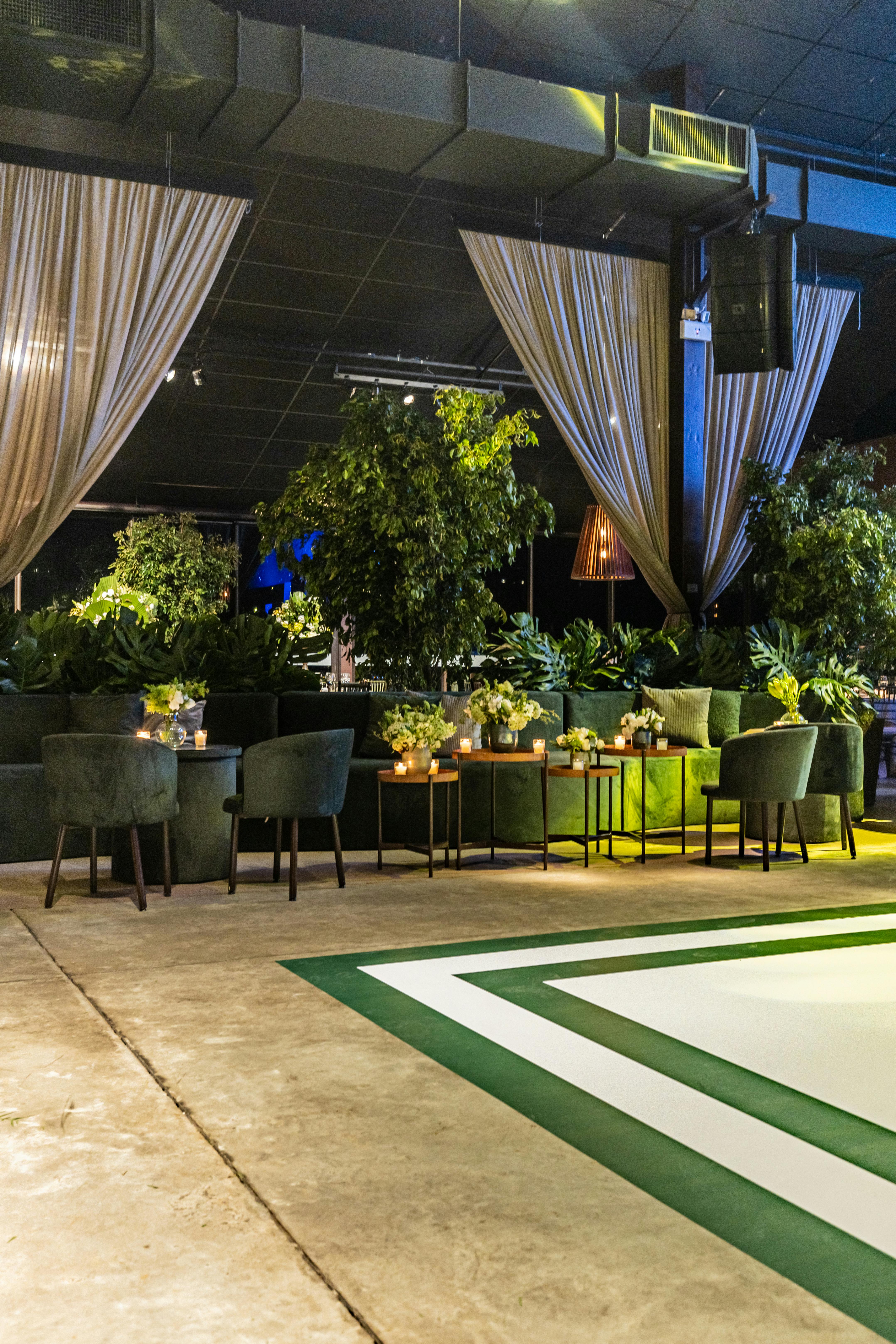 Decorated Restaurant Interior at Night · Free Stock Photo