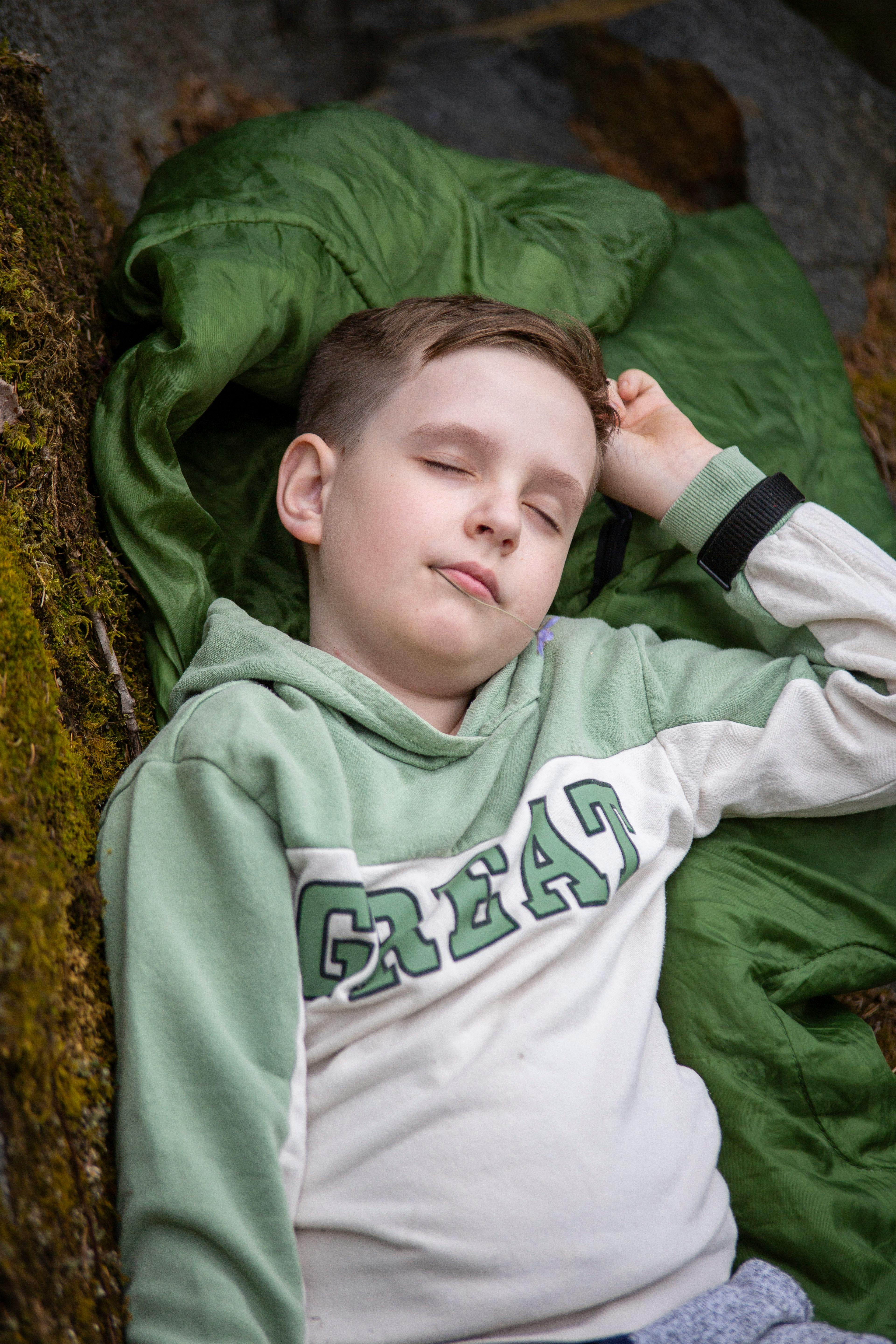 Boy Sleeping on Wood · Free Stock Photo
