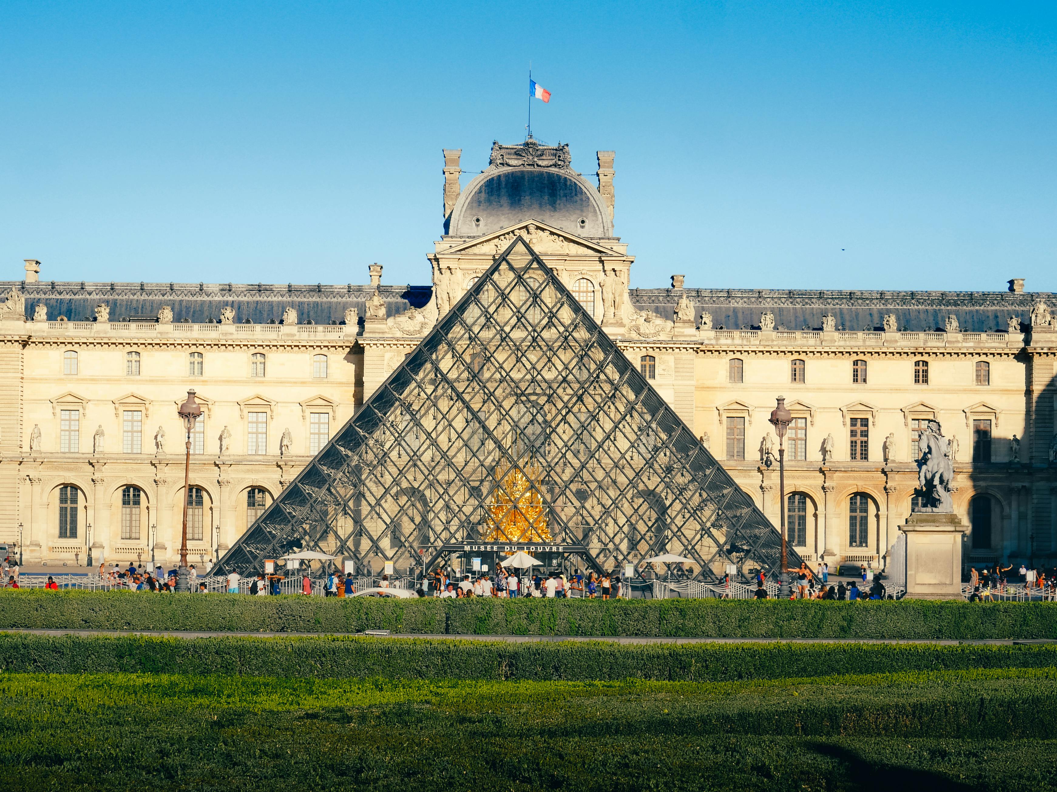 The Pyramid of Louvre on the Museum Square · Free Stock Photo