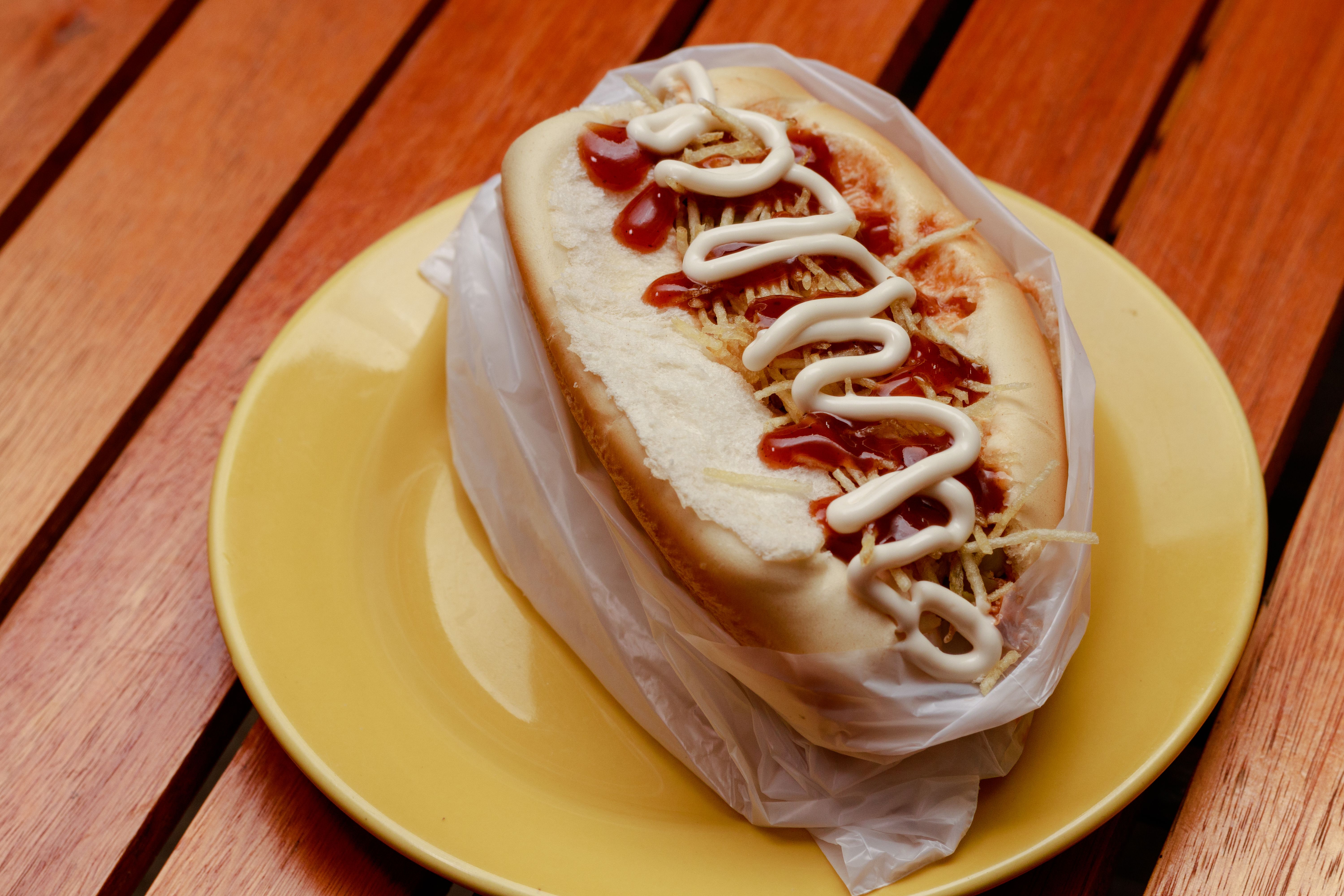 Hot Dog with Ketchup and Mayonnaise · Free Stock Photo