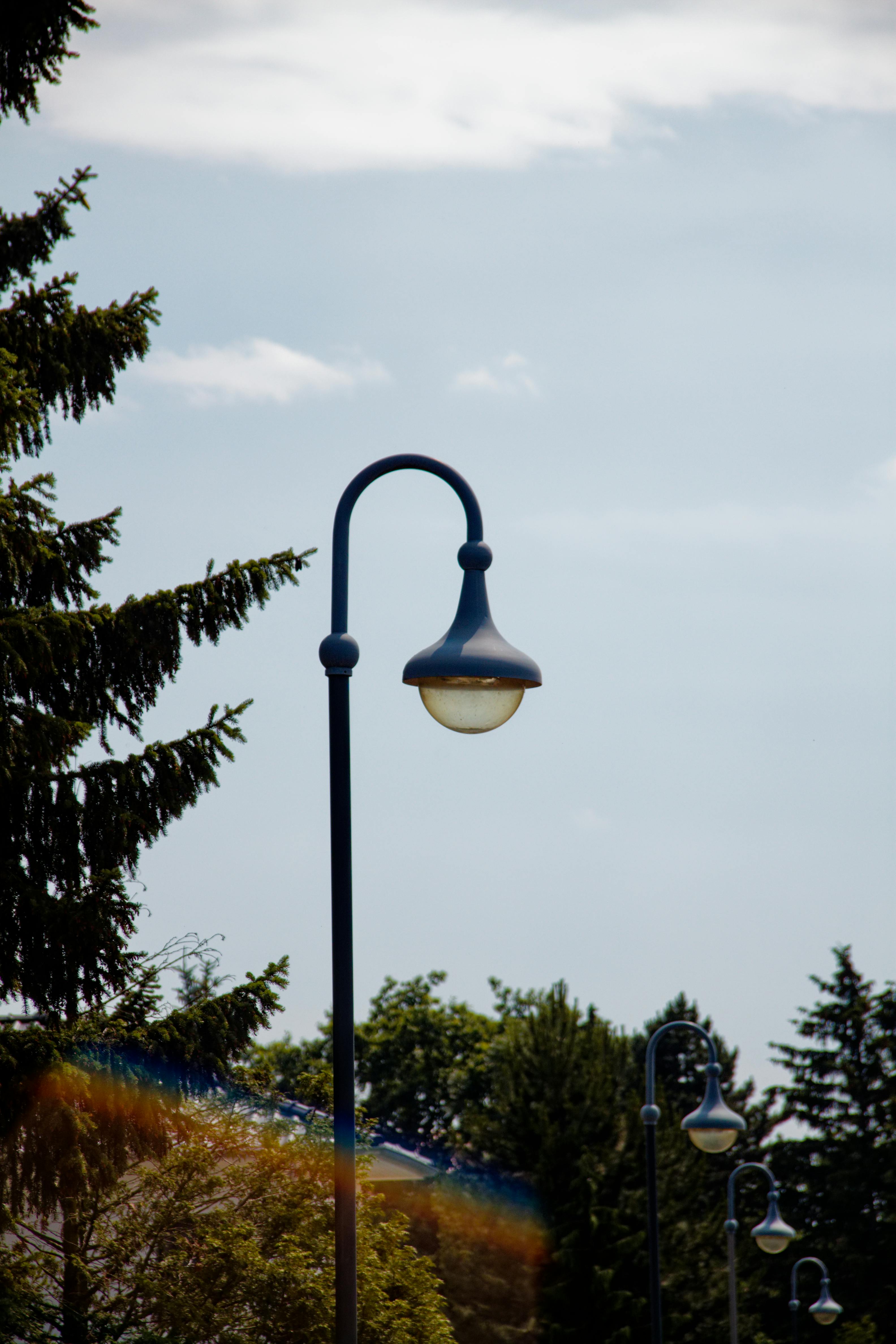 Rainbow over Street Lamp in Park · Free Stock Photo
