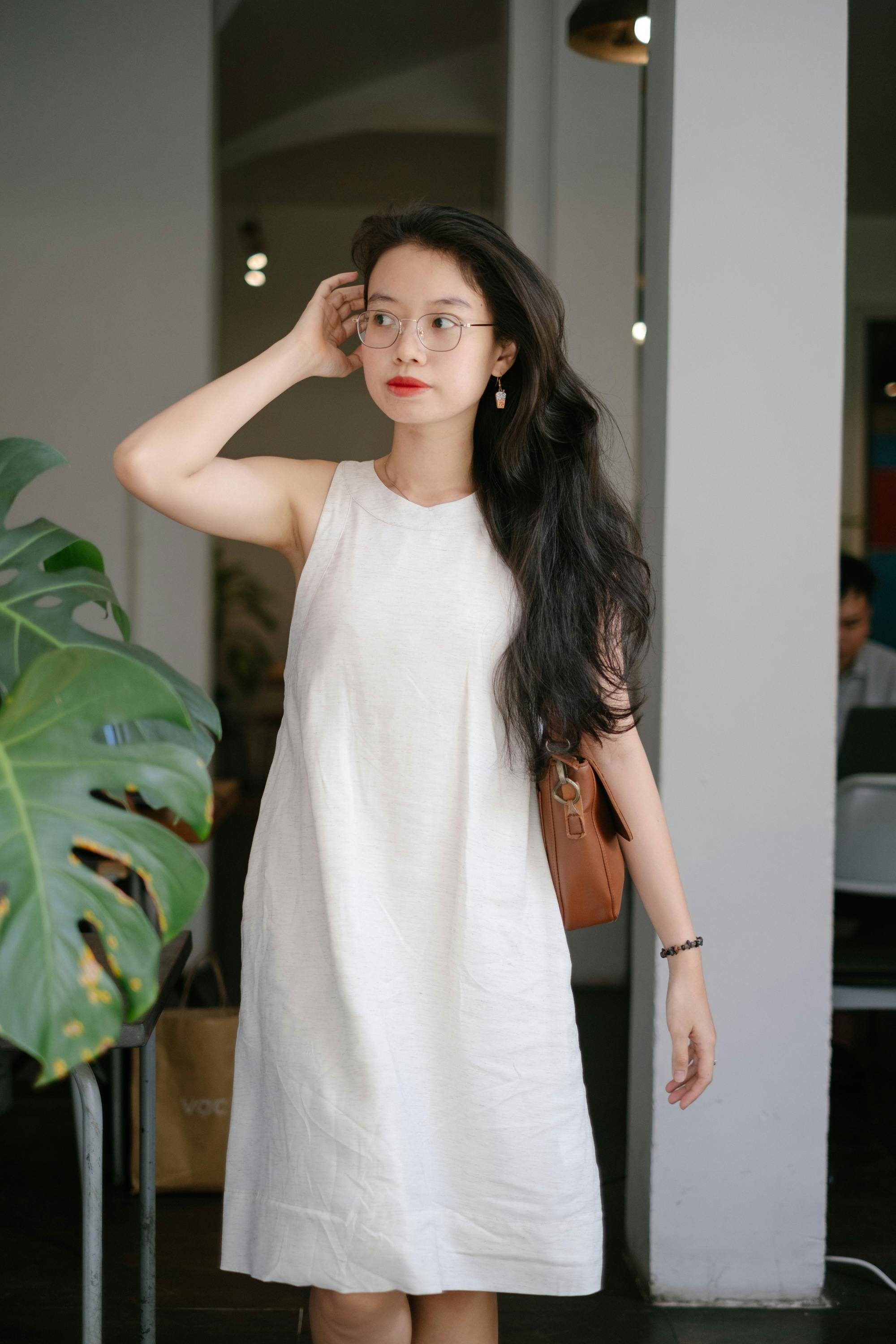 Blonde Woman in White Simple Dress · Free Stock Photo