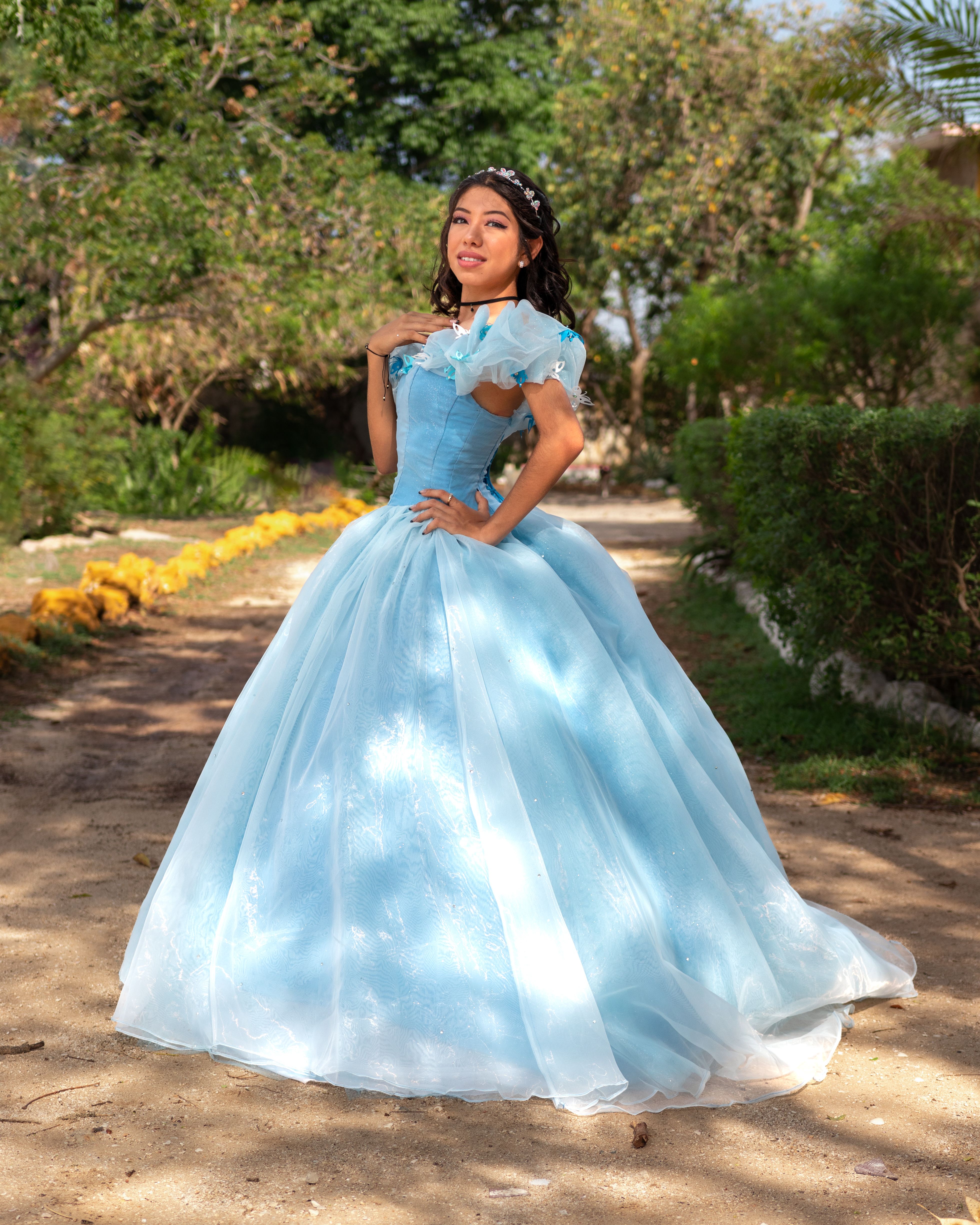 Woman Wearing Blue Dress in a Park · Free Stock Photo