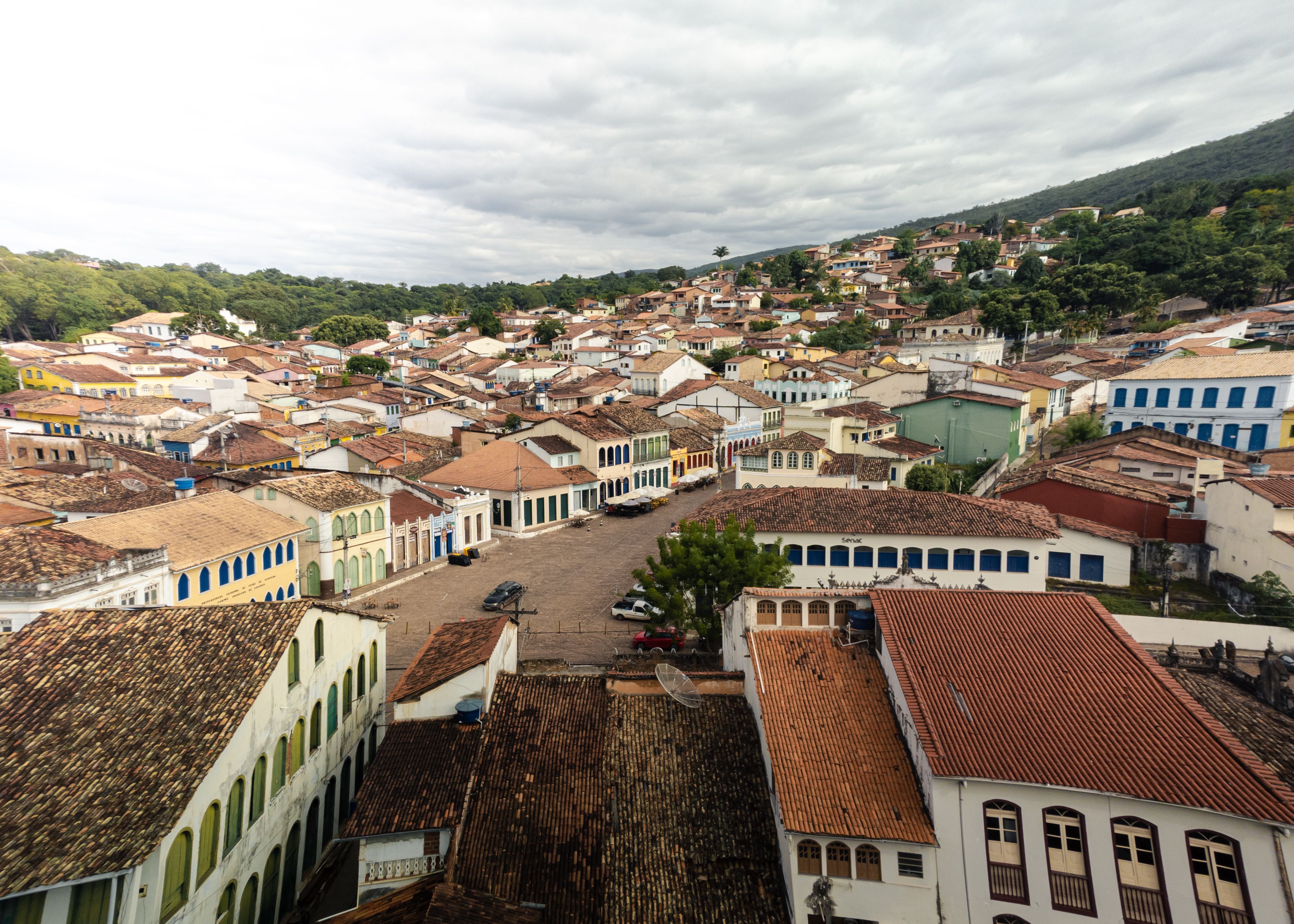 A view of a town from above · Free Stock Photo