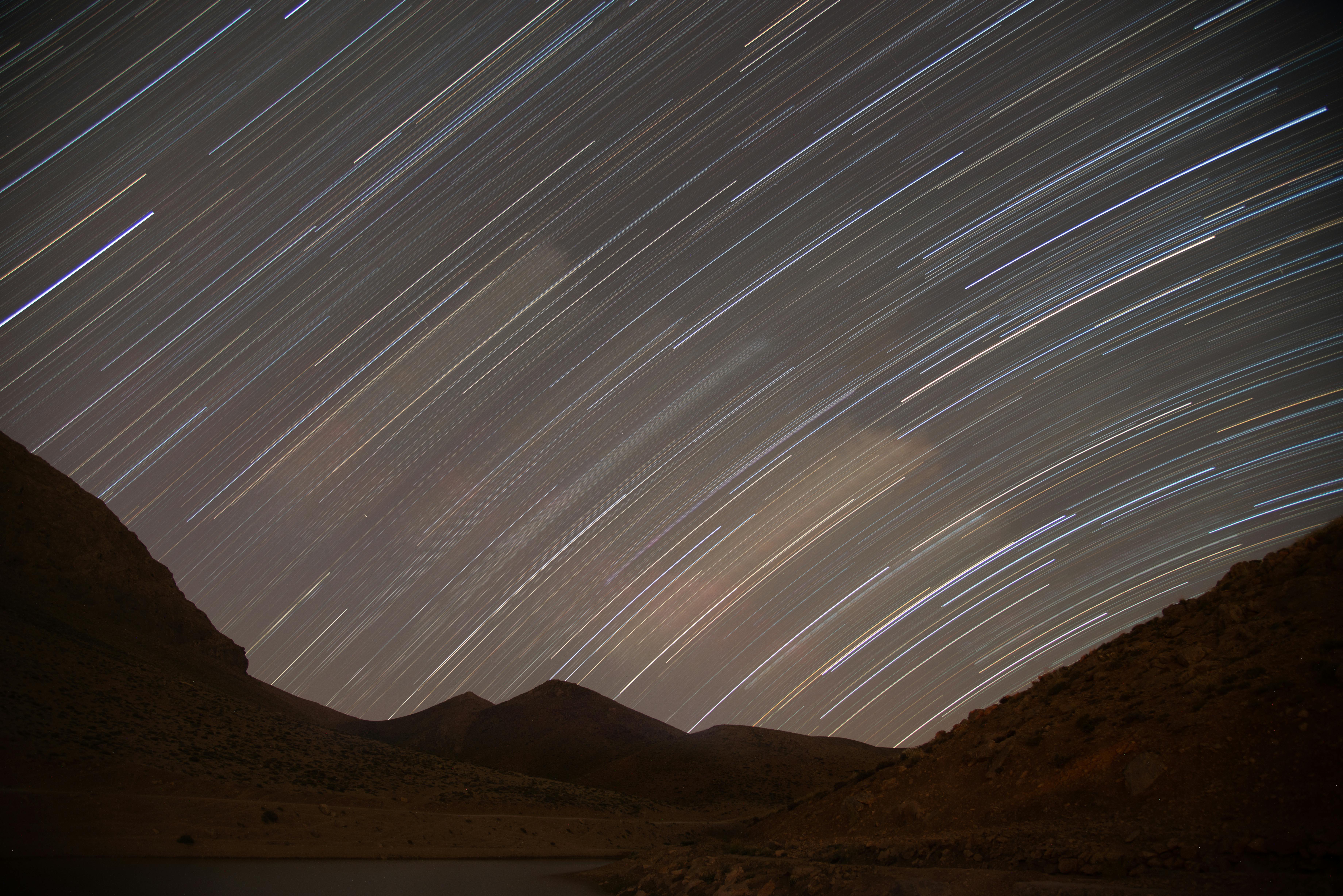 Falling Stars in the Sky at Night · Free Stock Photo