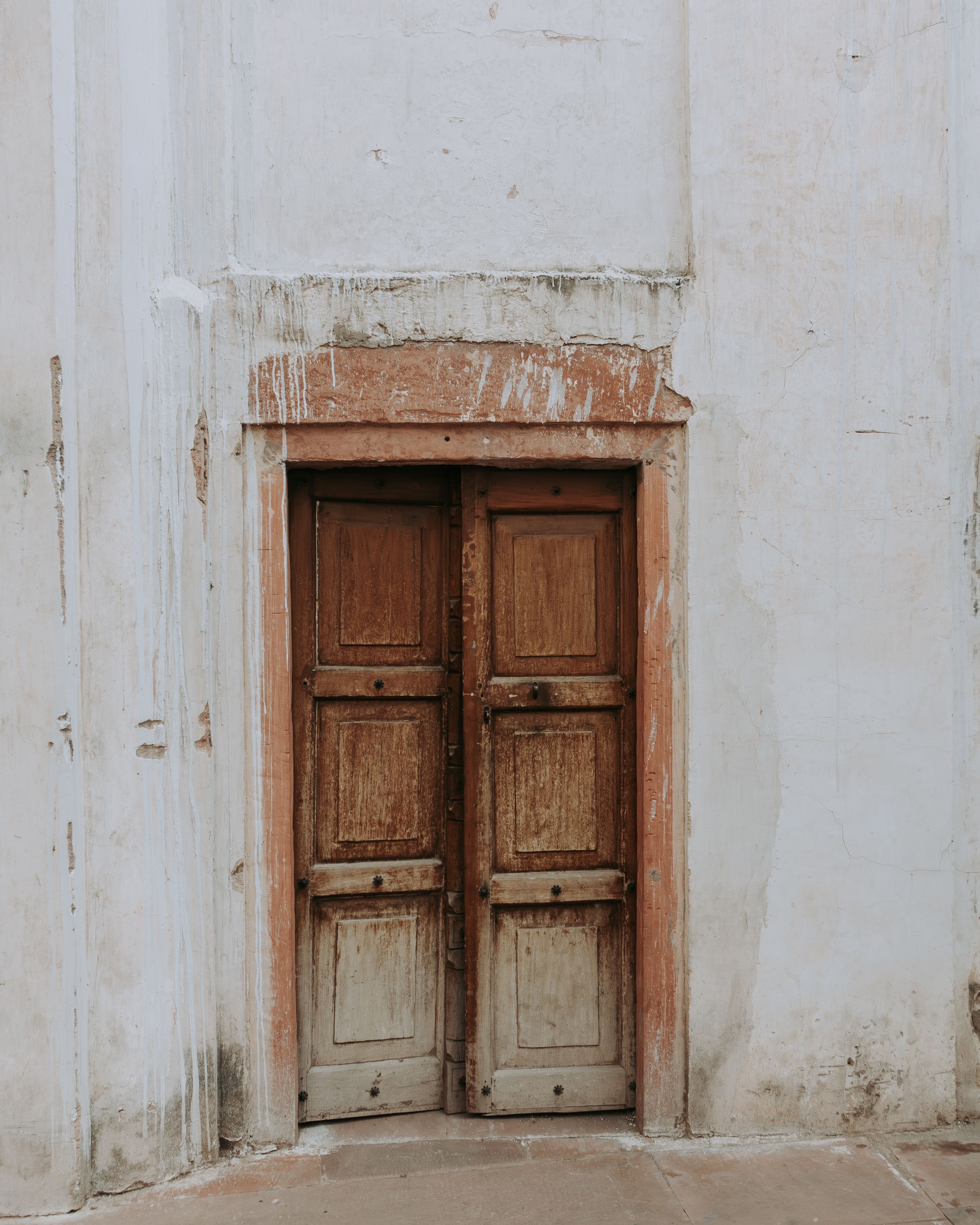 White Wall around Wooden Door · Free Stock Photo