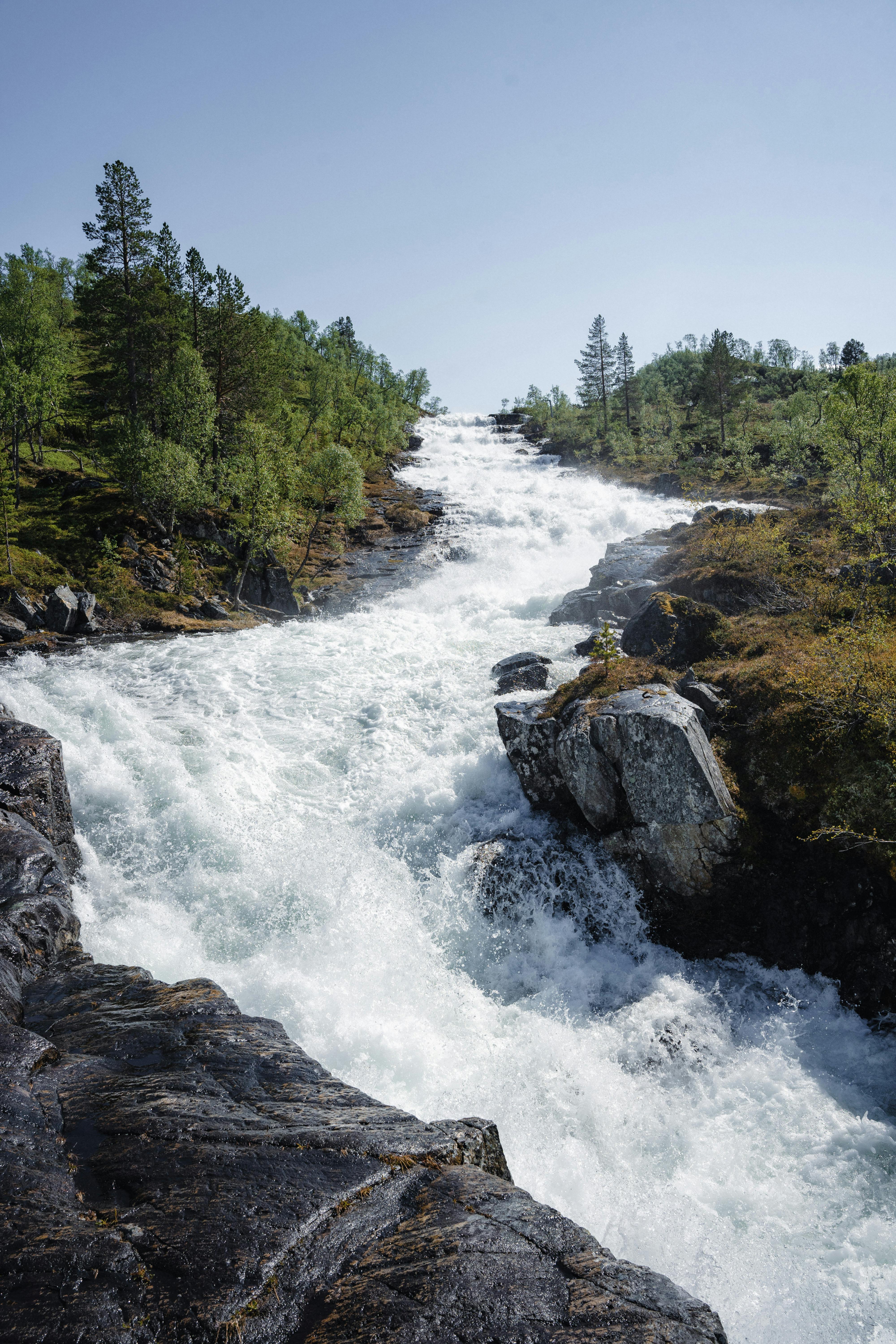 Rushing Stream Flowing Down the Slope · Free Stock Photo