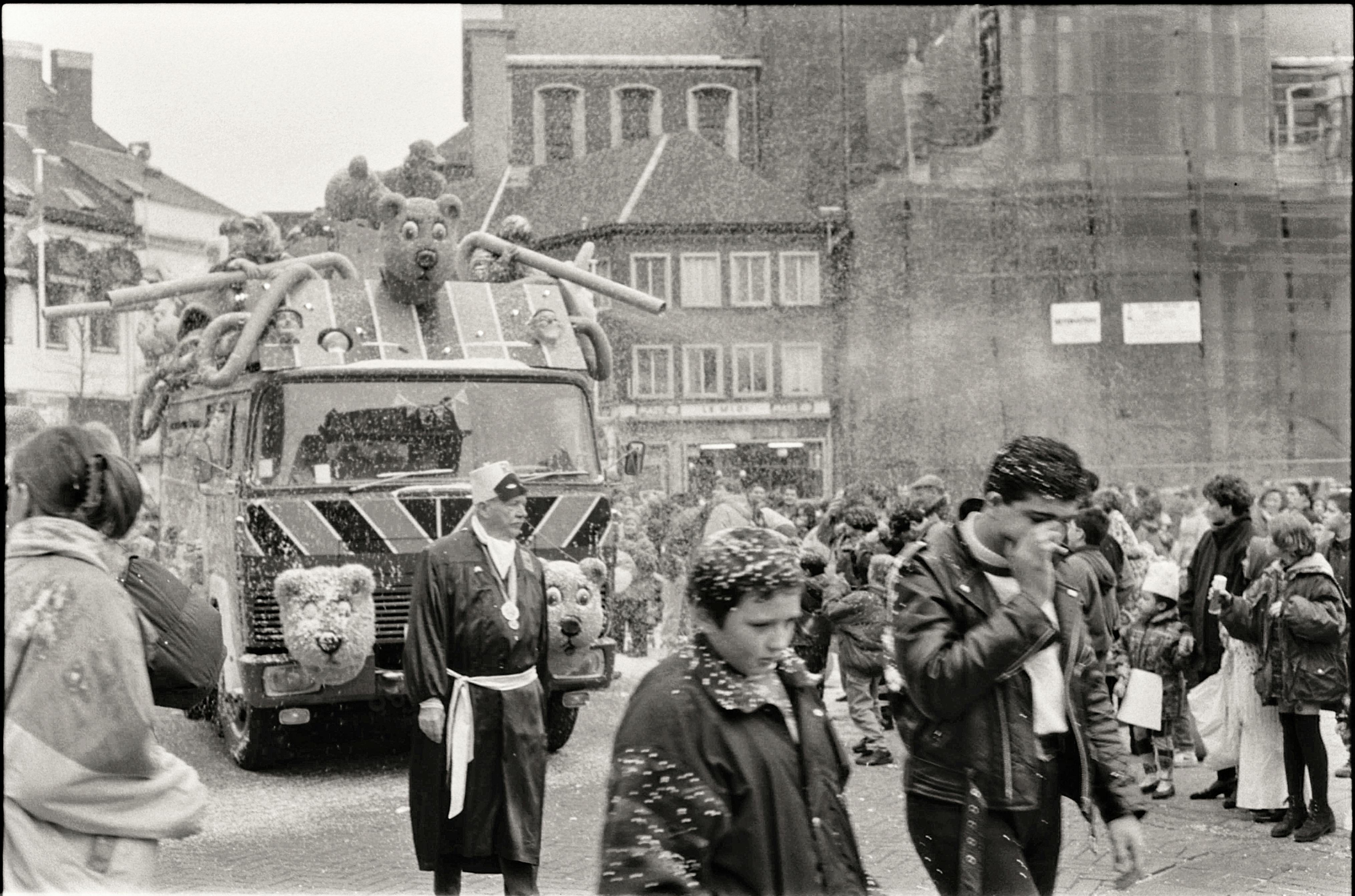 Festive Parade with a Decorated Bus · Free Stock Photo