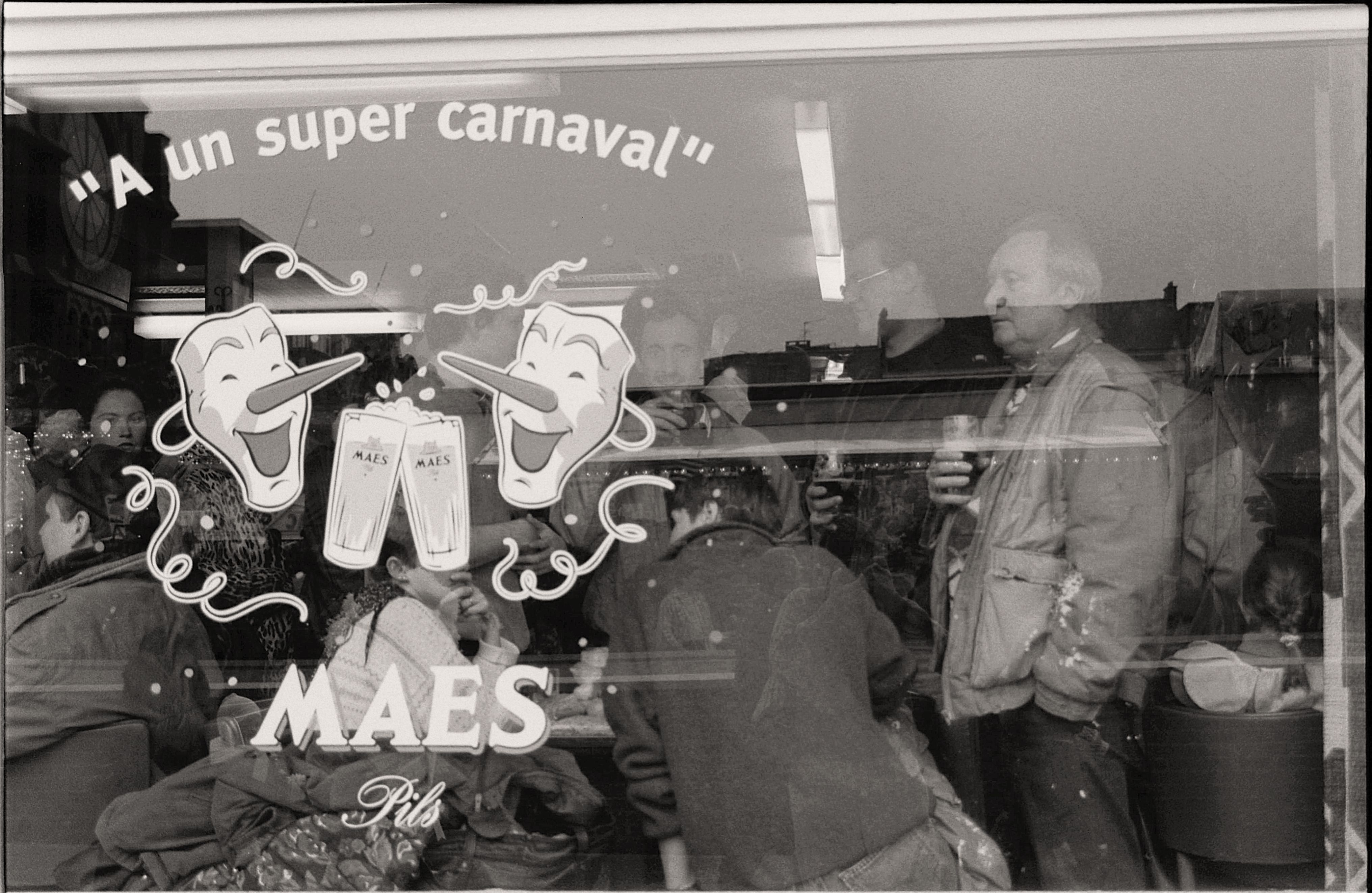 Black and White Picture of People in the Bar Photographed from the ...