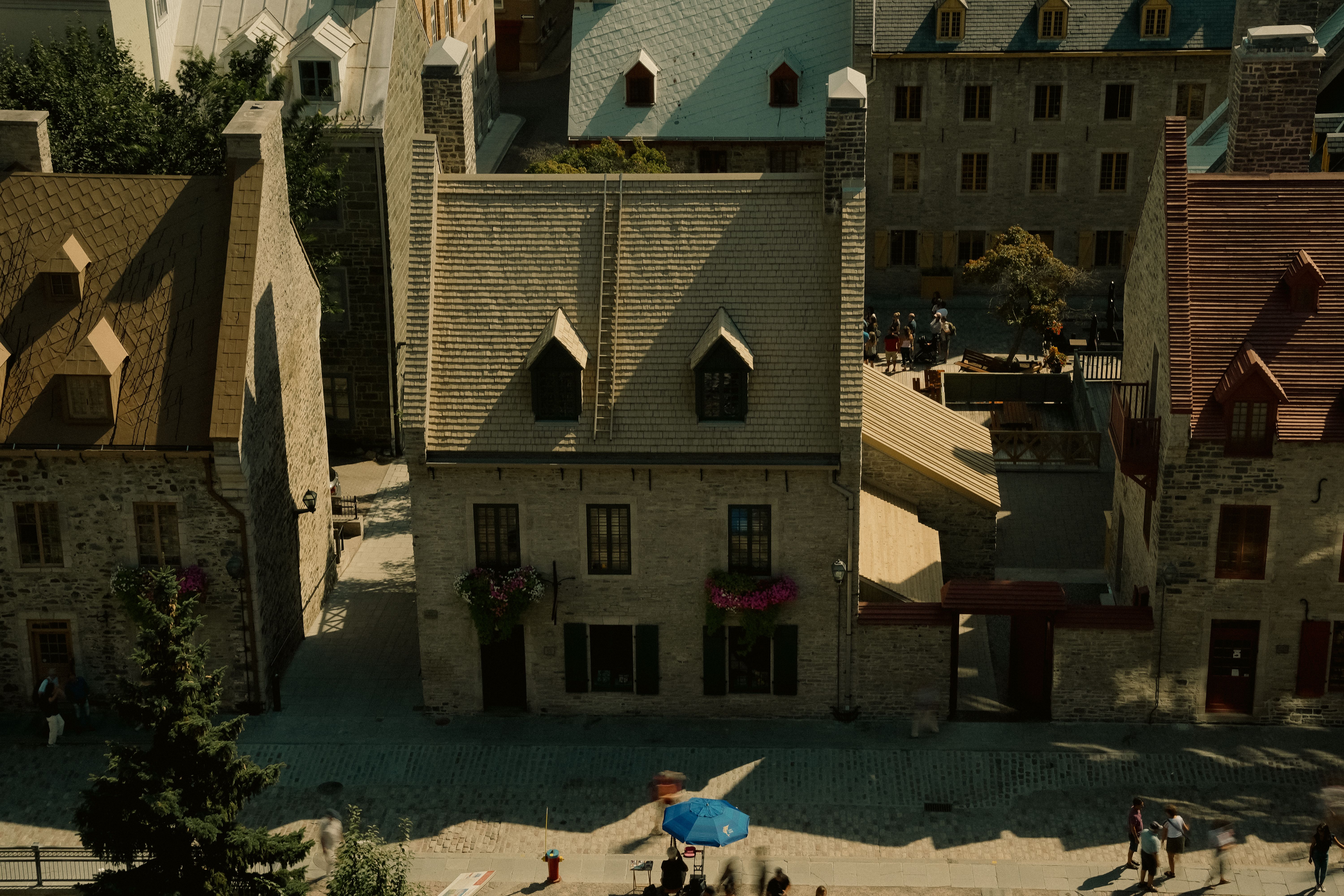 Aerial View of the Houses at Royal Square in Quebec, Canada · Free ...