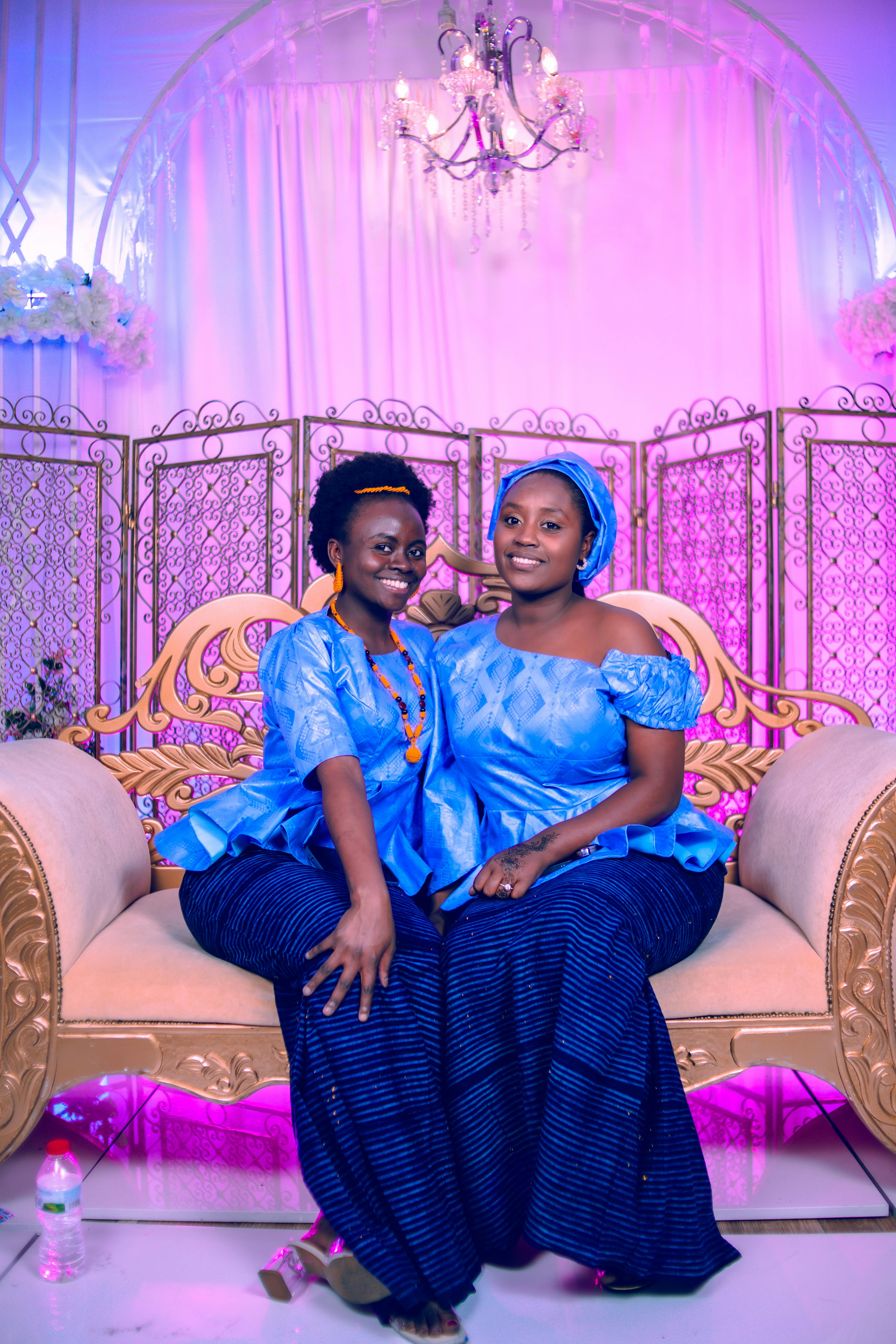 Models in Blue Blouses and Long Skirts · Free Stock Photo