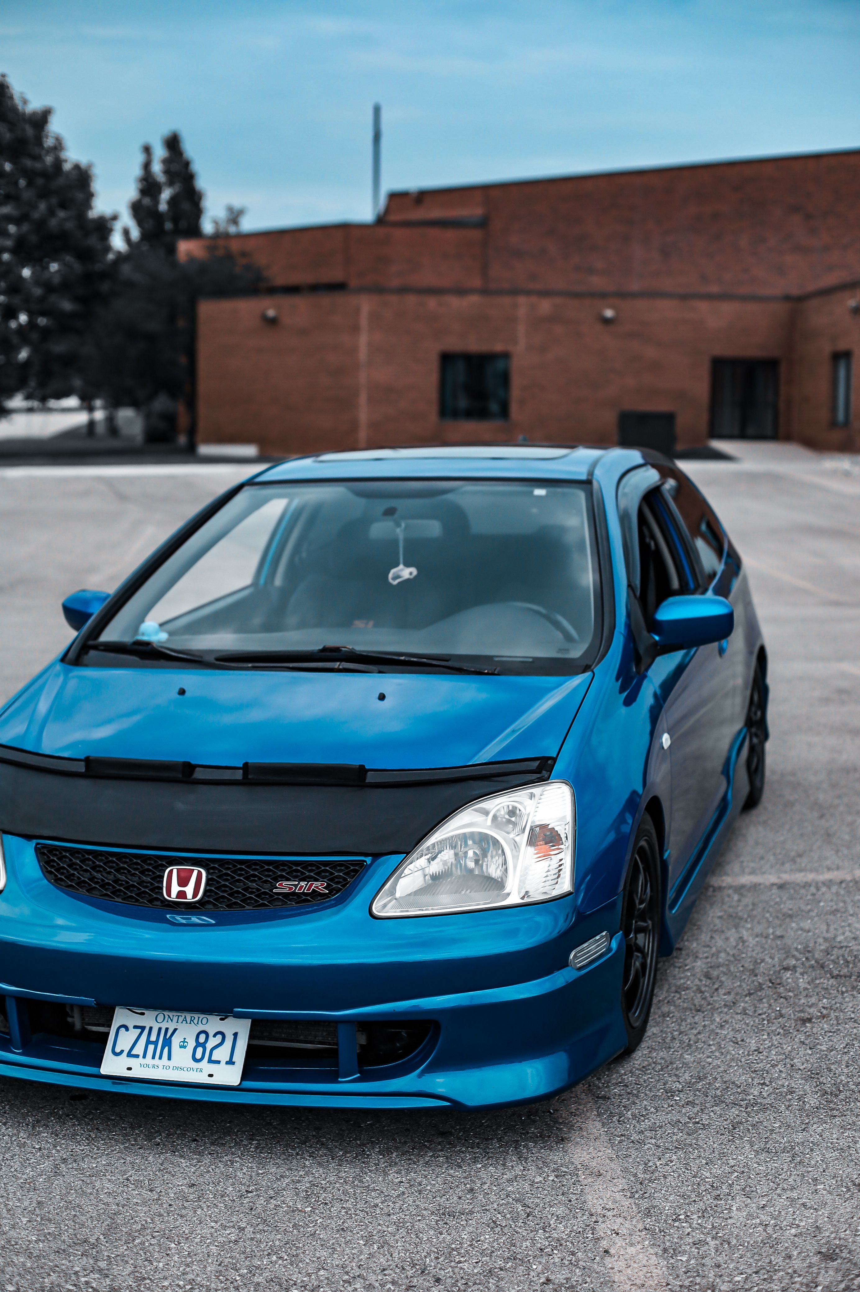 Blue Honda Standing on a Parking · Free Stock Photo