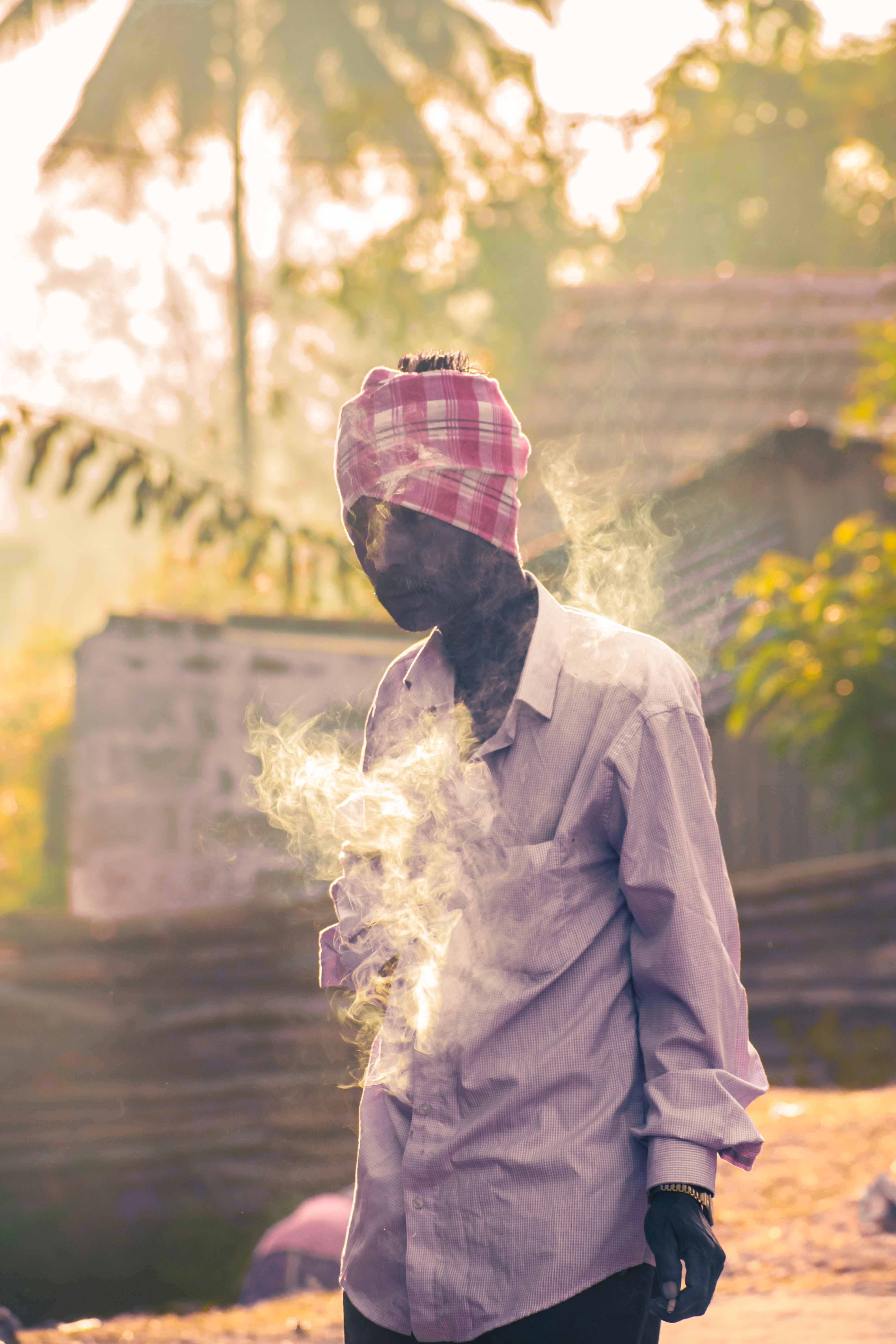 Smoke over Man in Turban · Free Stock Photo