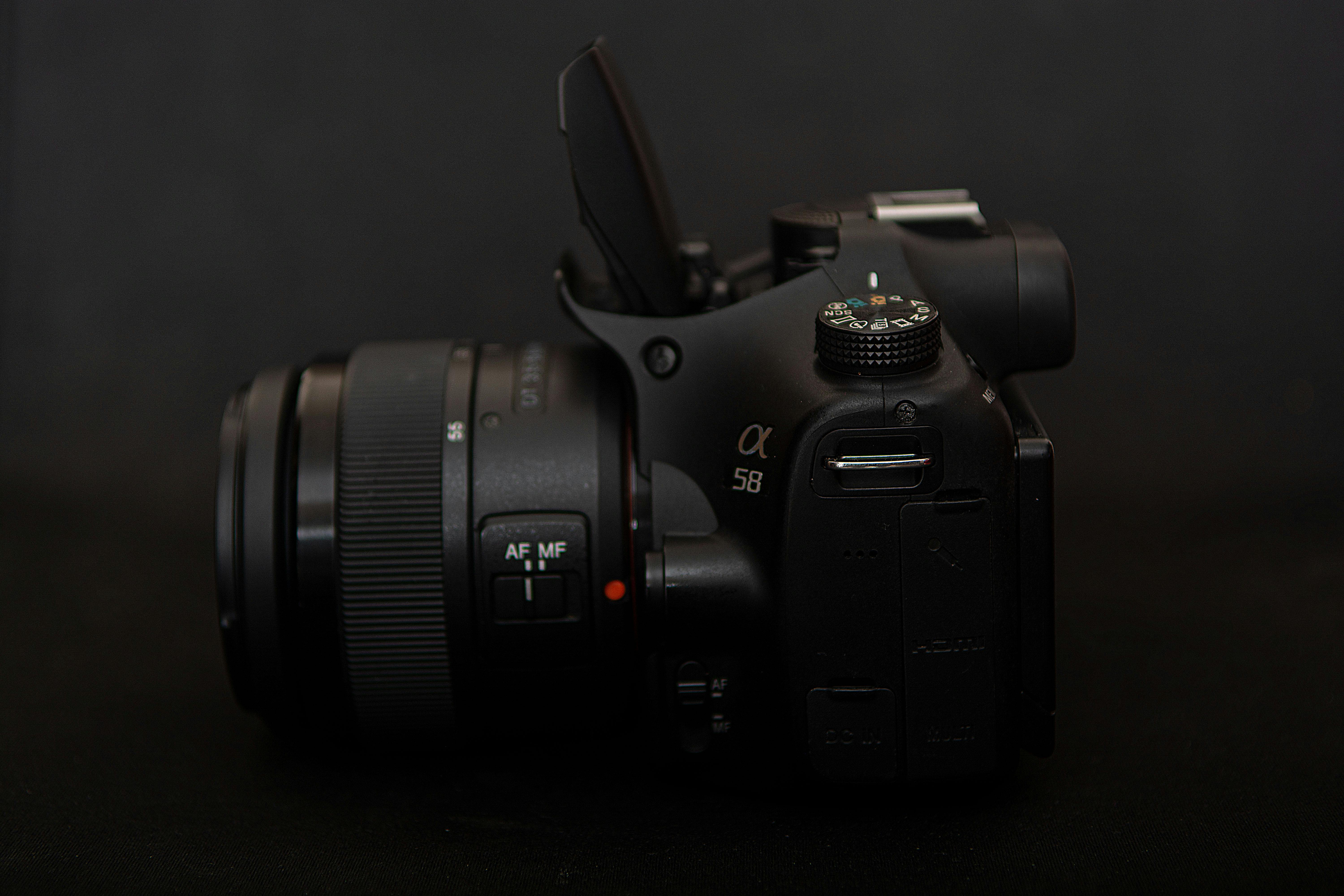 Black and White Dslr Camera Close Up Photography · Free Stock Photo