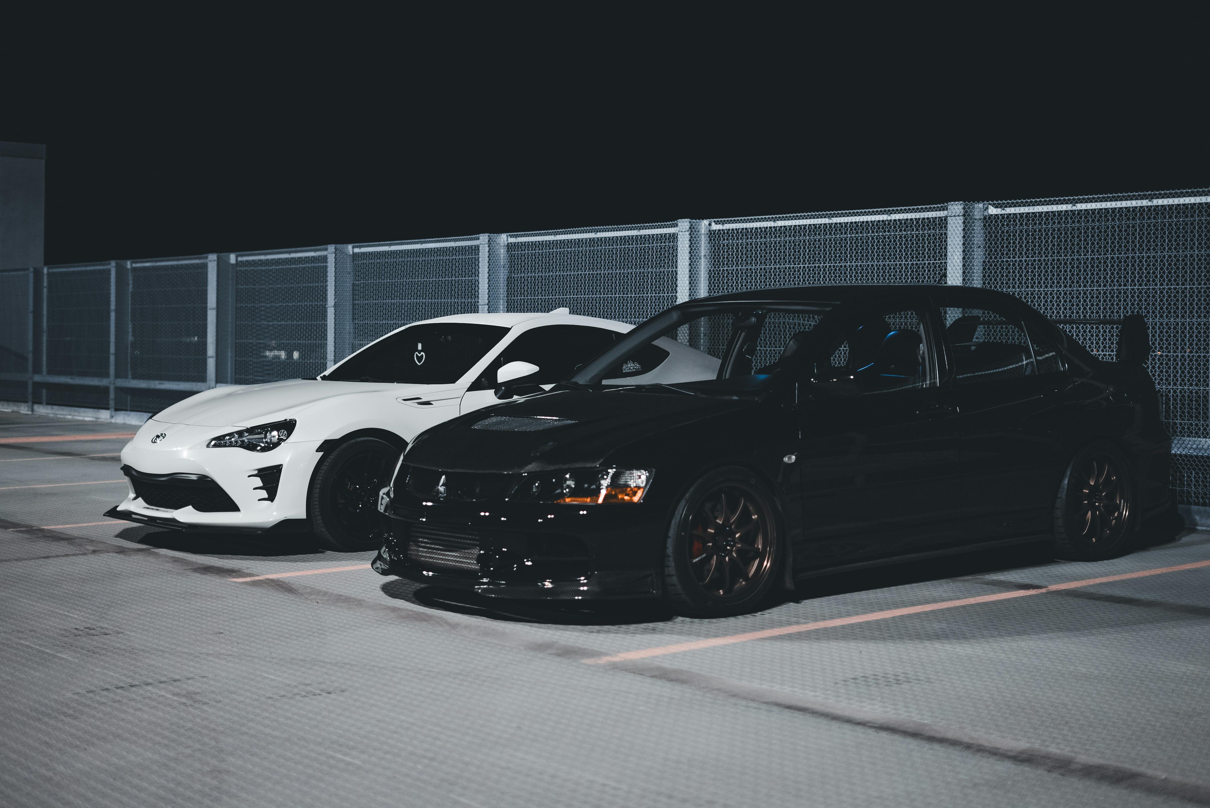 Mitsubishi Lancer Evolution and Toyota FT 86 · Free Stock Photo