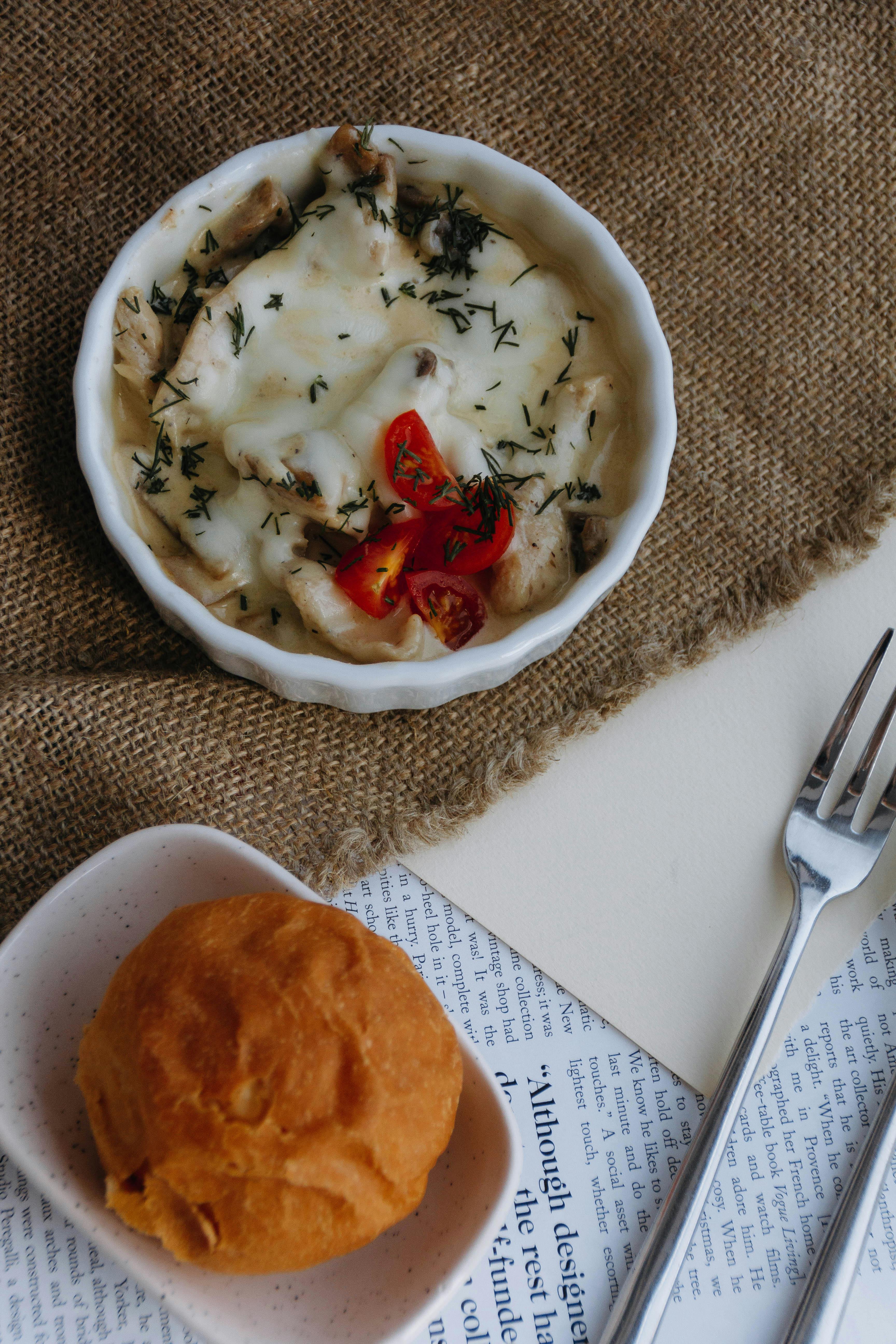 White, Creamy Food on Plate · Free Stock Photo