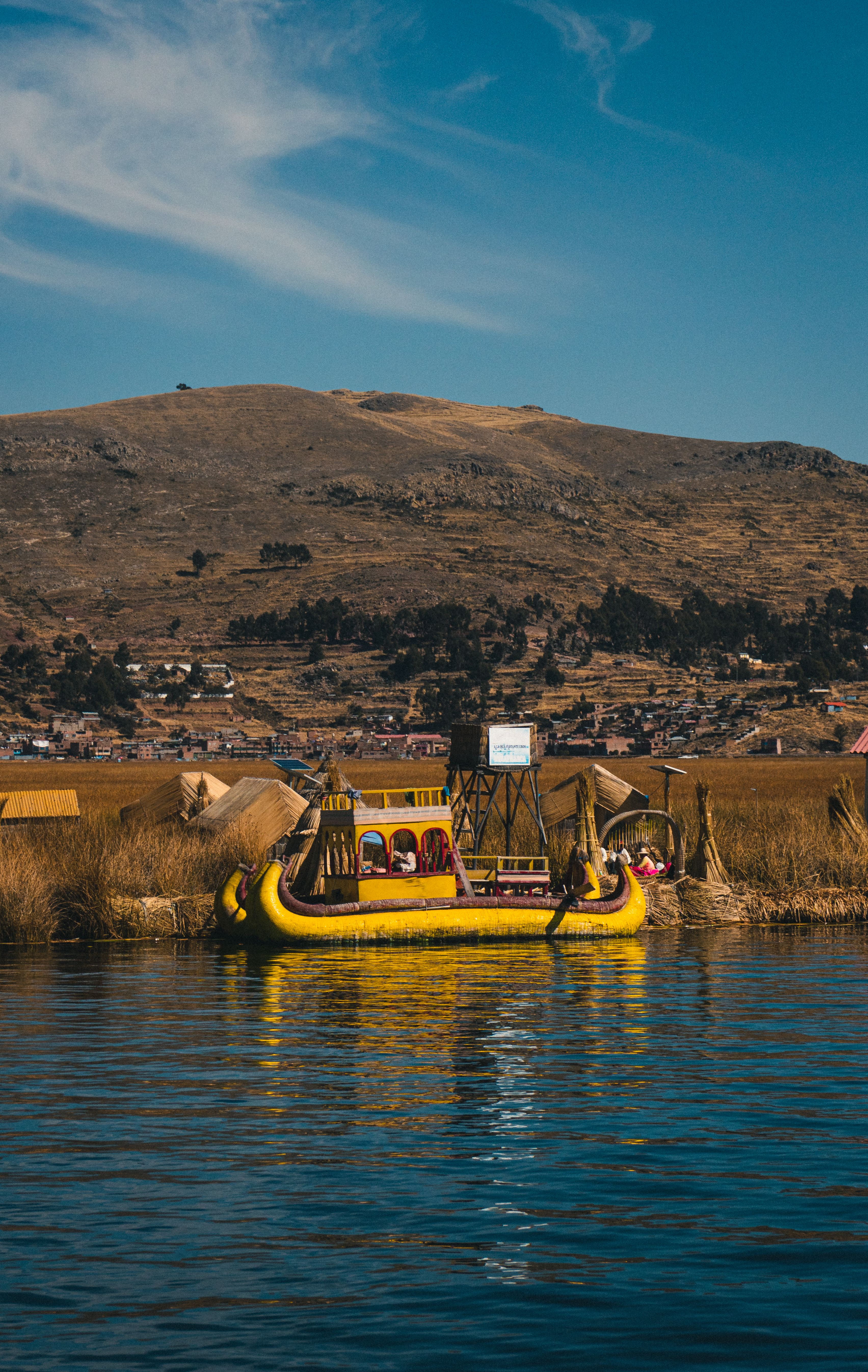 Traditional Totora Boat on the Body of Water in the Valley · Free Stock ...