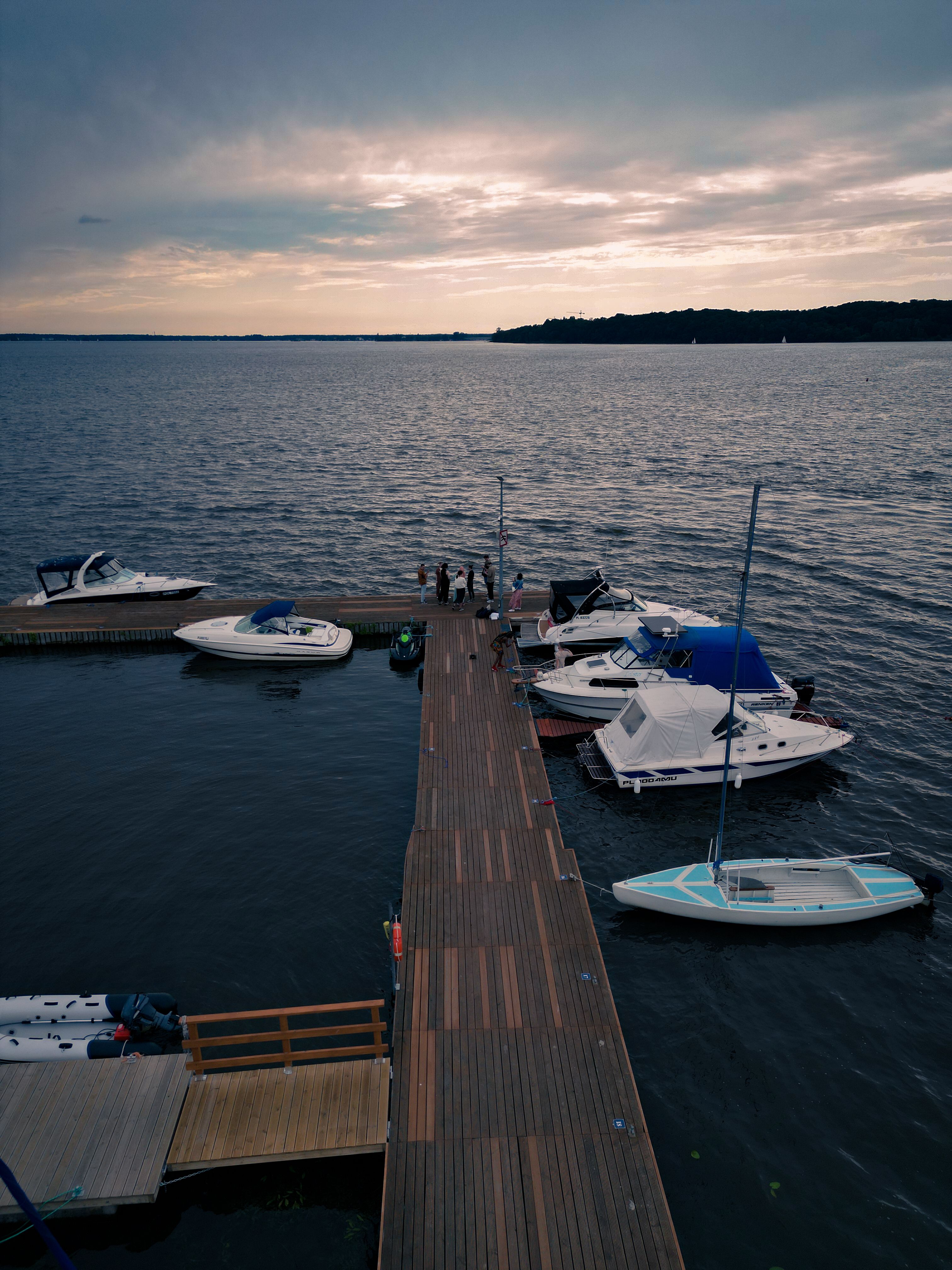 Motorboats by Pier · Free Stock Photo