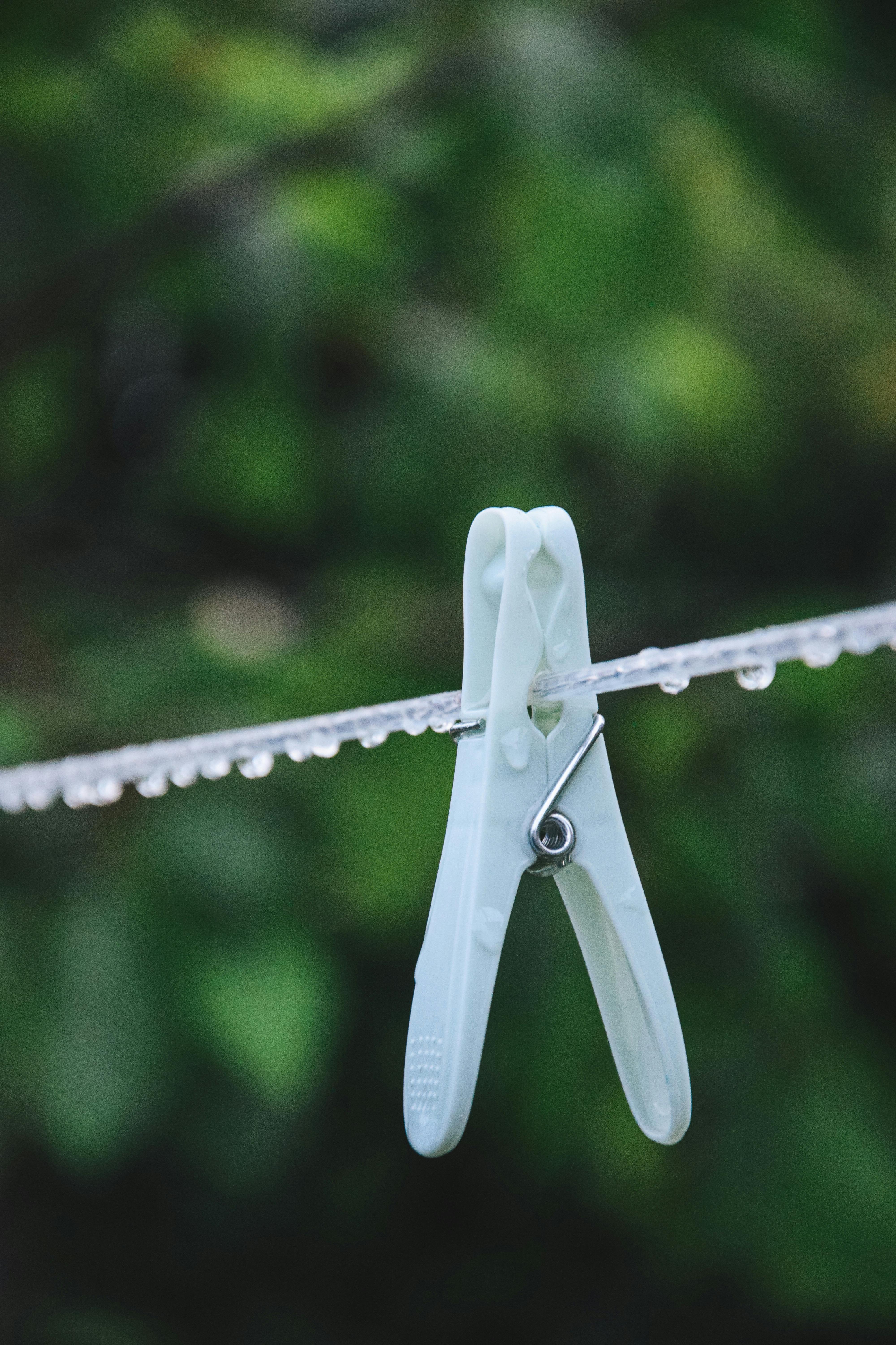 Close-up of a Clothespin on a Clothesline · Free Stock Photo