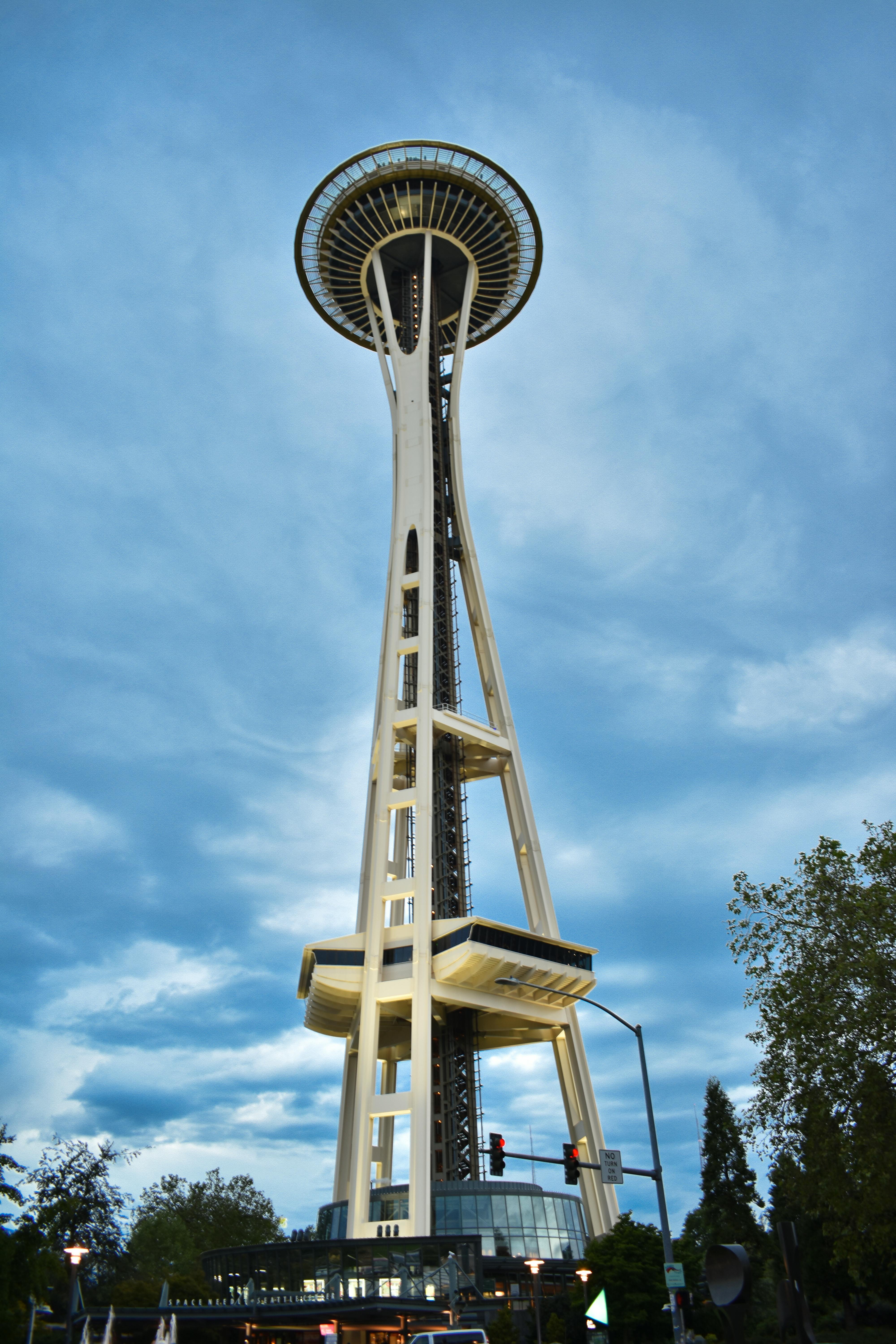 Low Angle Shot of the Space Needle Observation Tower in Seattle ...